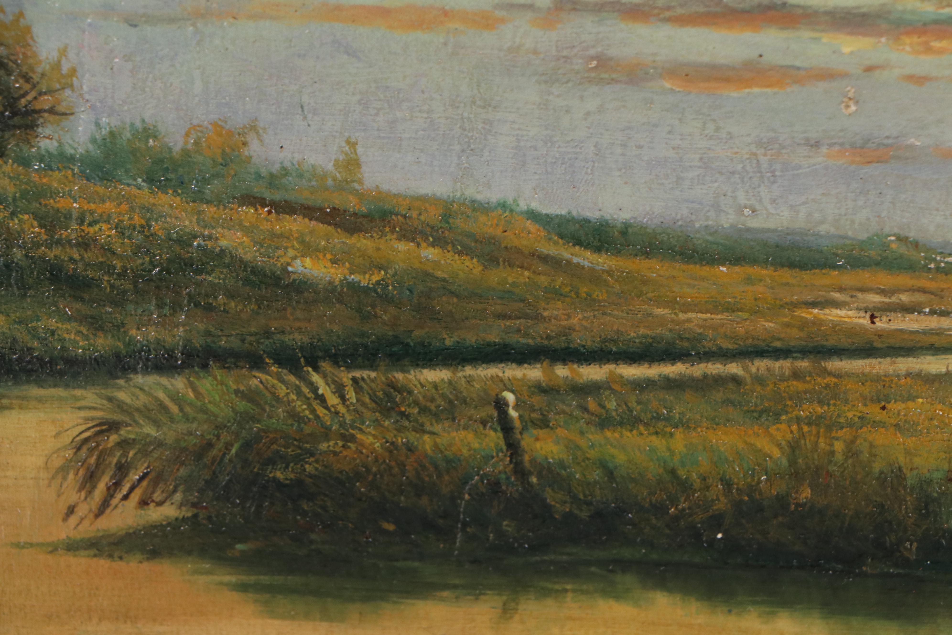 Salt Marsh Landscape Oil Painting, Circle of Martin Johnson Heade | EBTH