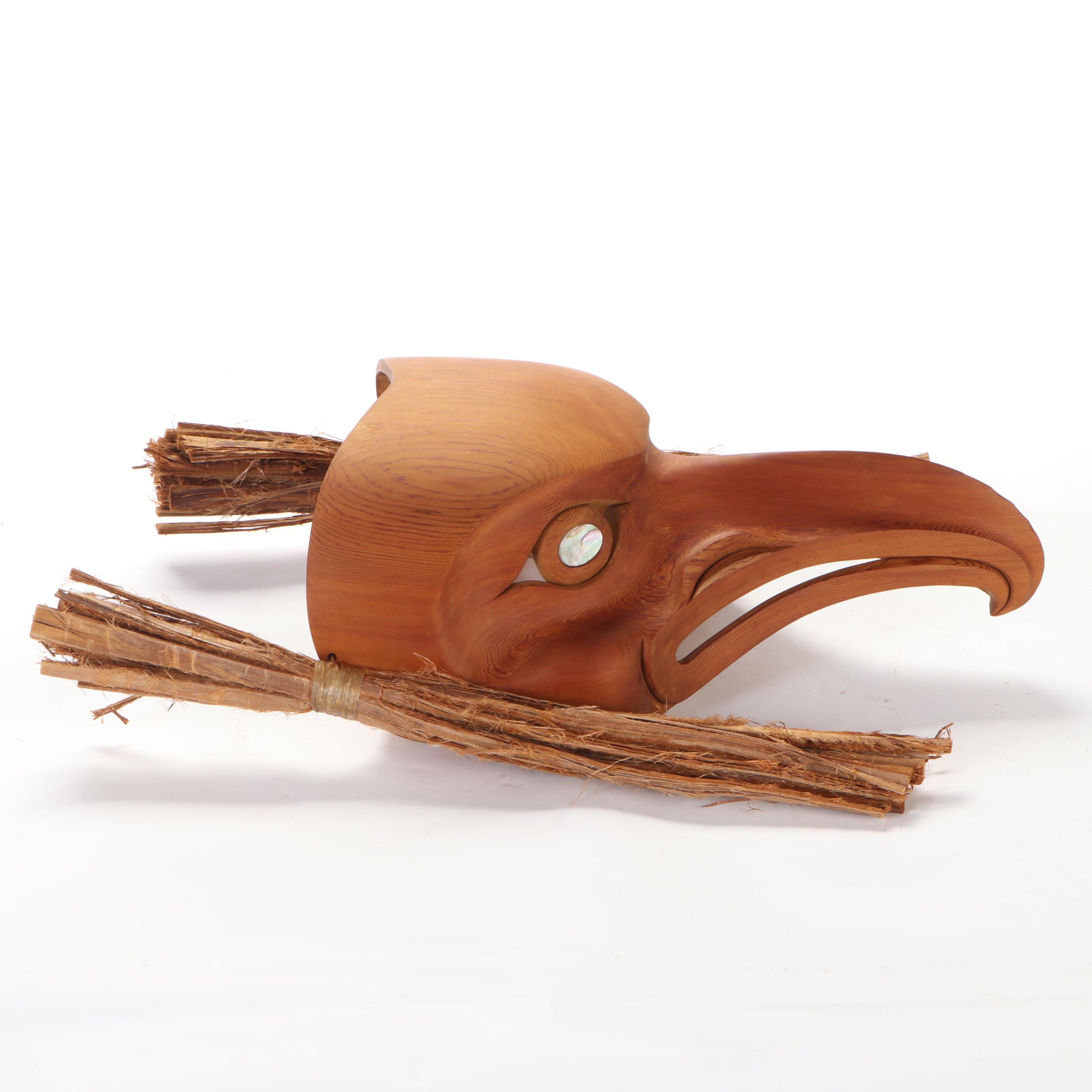 Ron Telek Asymmetrical Wooden Raven Mask | EBTH