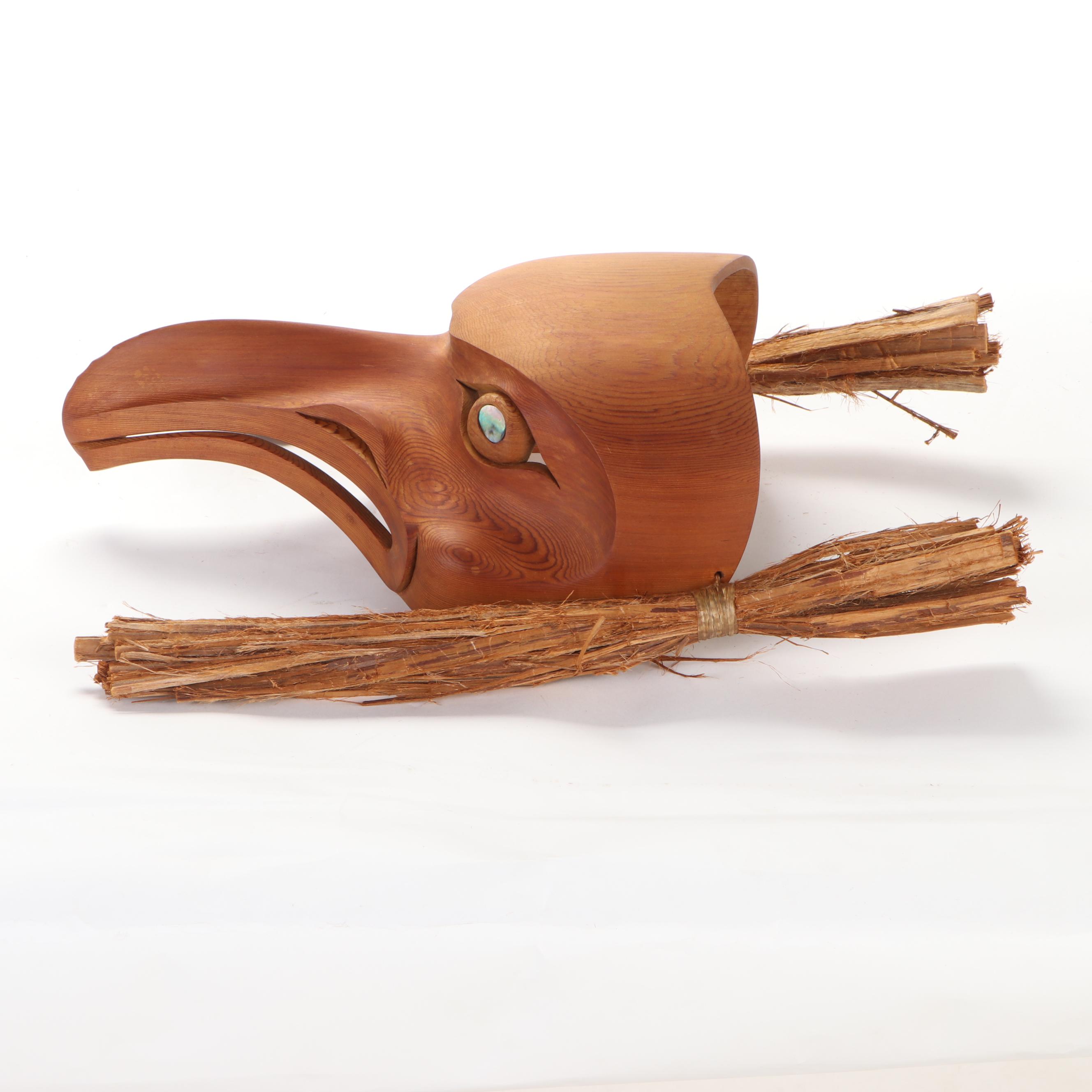 Ron Telek Asymmetrical Wooden Raven Mask | EBTH