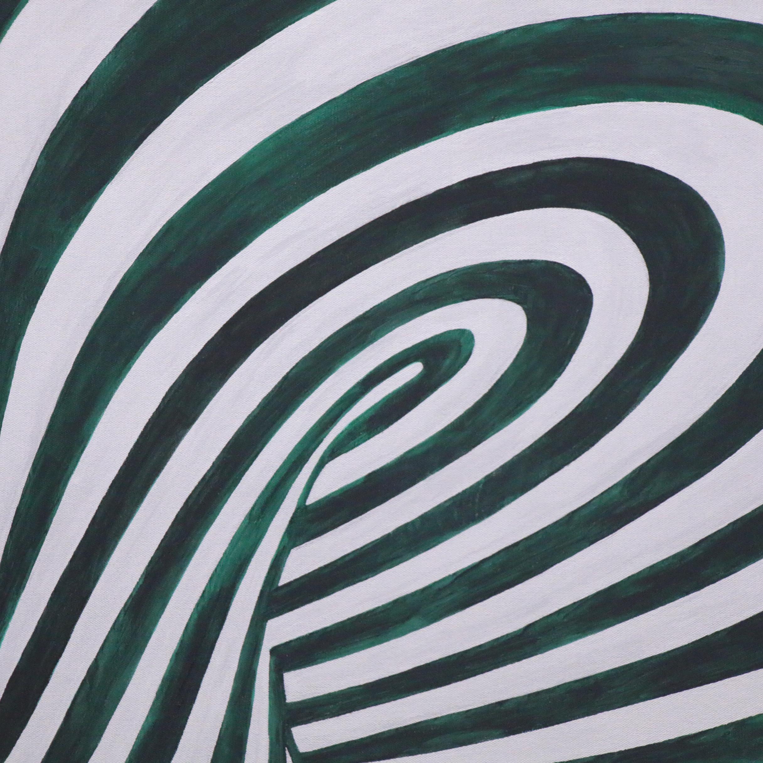 Frank Emmert Op Art Oil Painting "Green Hornet" | EBTH