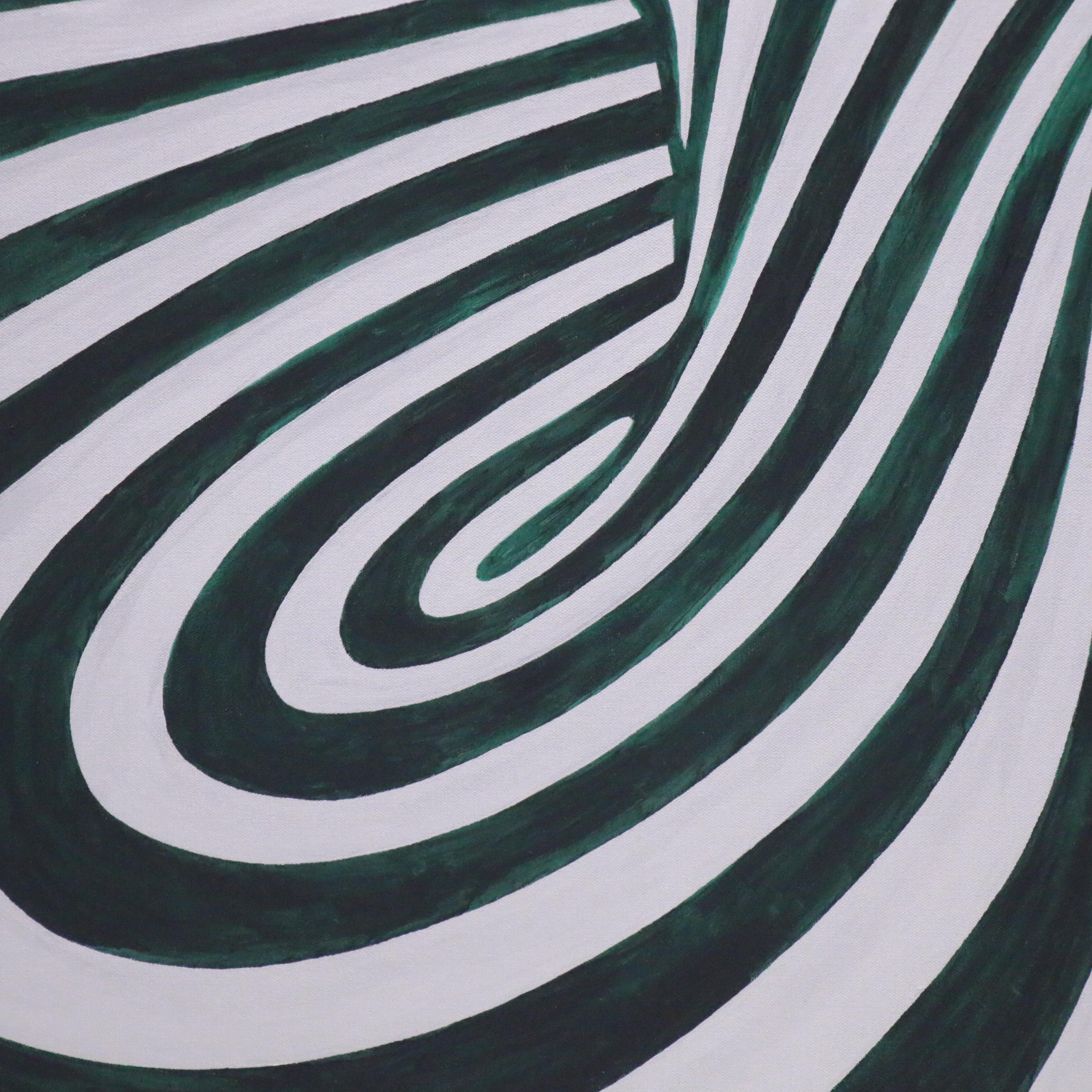 Frank Emmert Op Art Oil Painting "Green Hornet" | EBTH