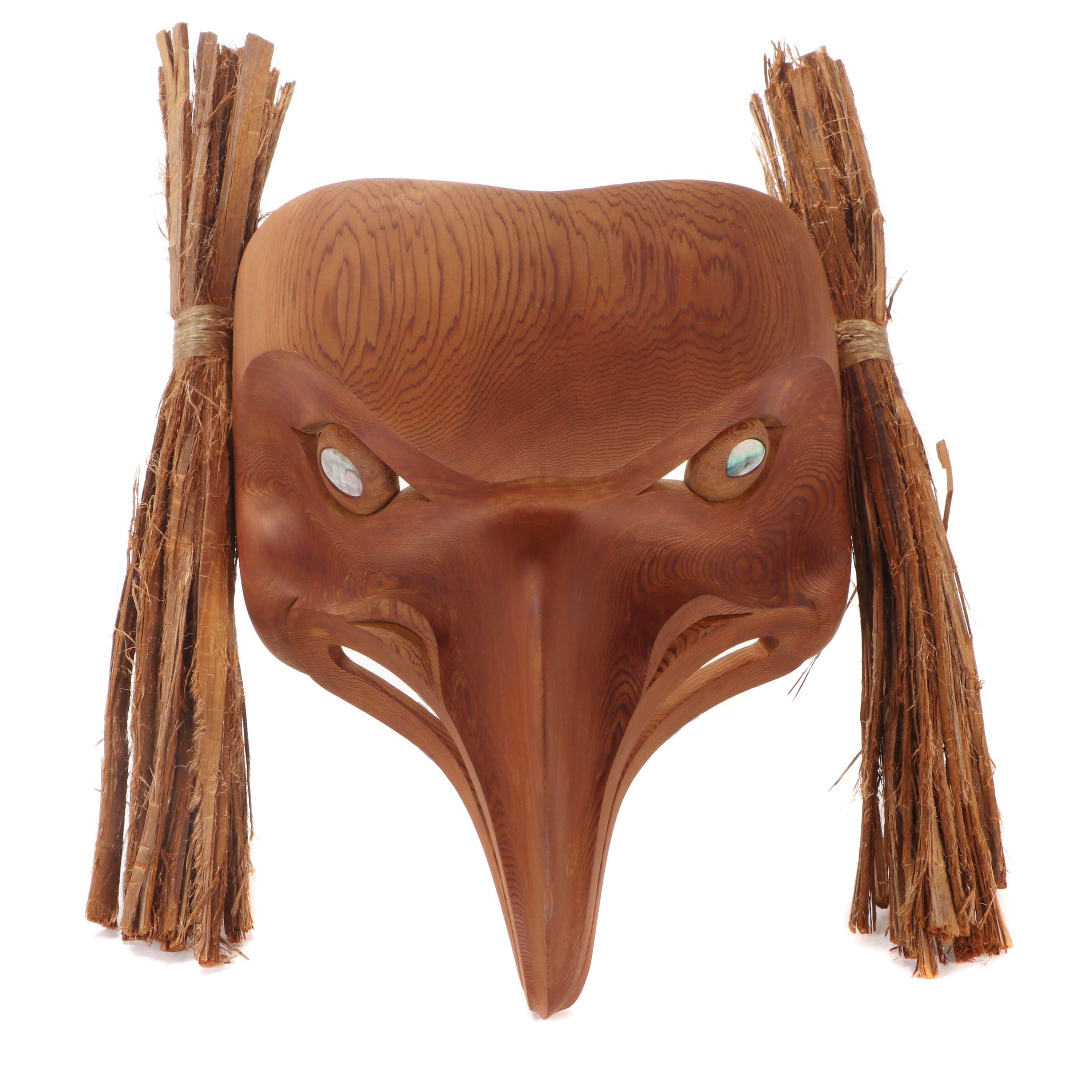 Ron Telek Asymmetrical Wooden Raven Mask | EBTH
