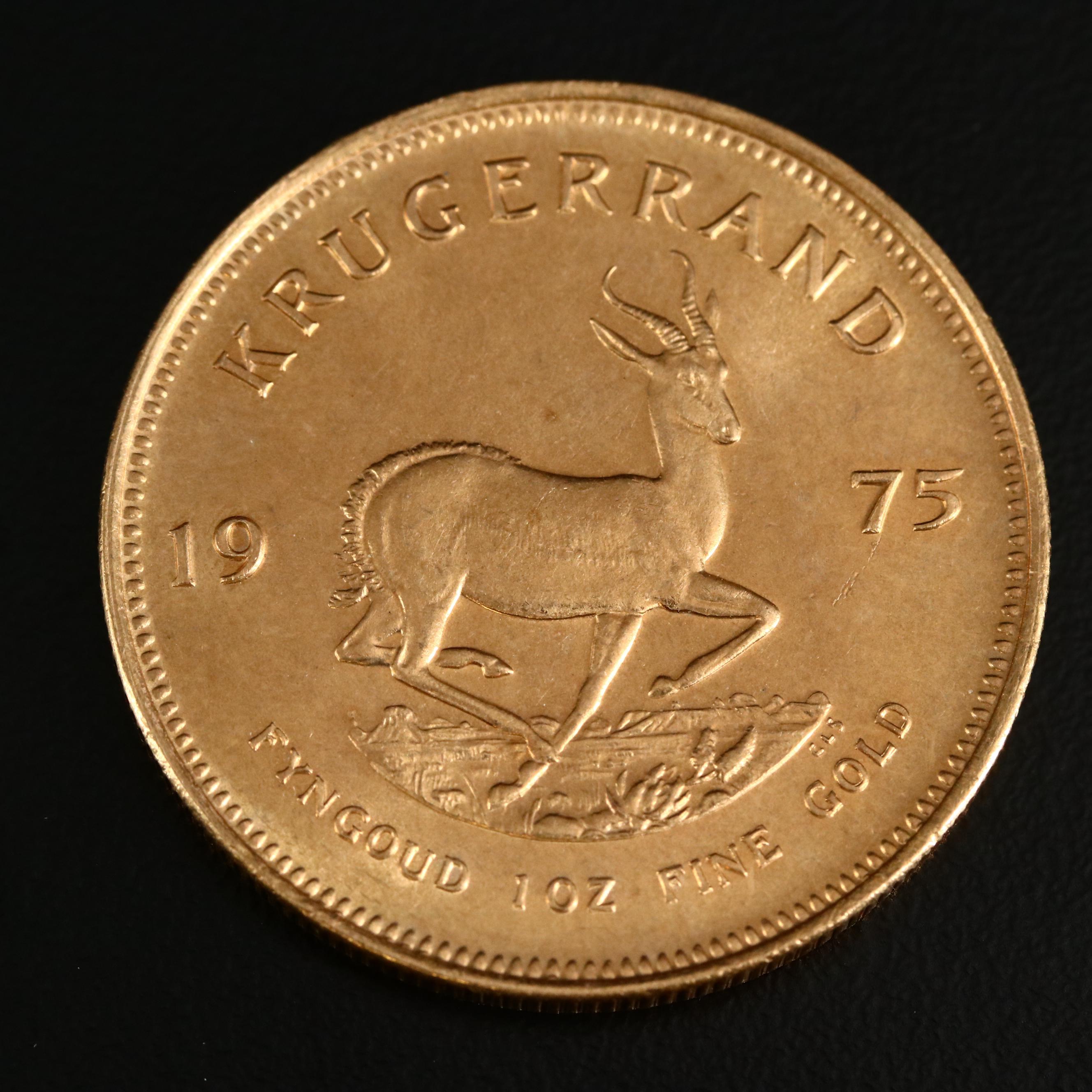 1975 South Africa Krugerrand 1oz Gold Bullion Coin | EBTH