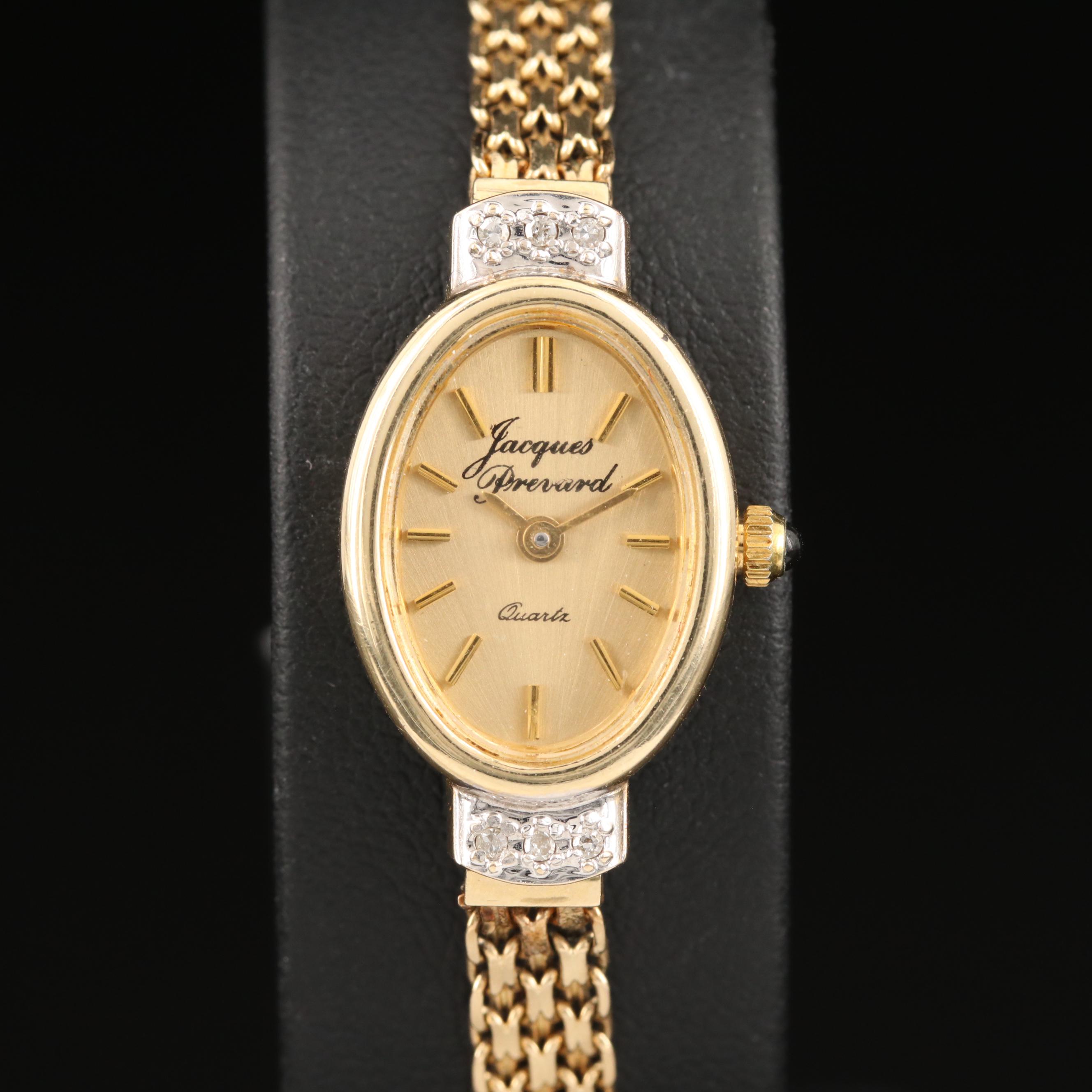 Jacques Prevard 14K and Diamonds Quartz Wristwatch | EBTH