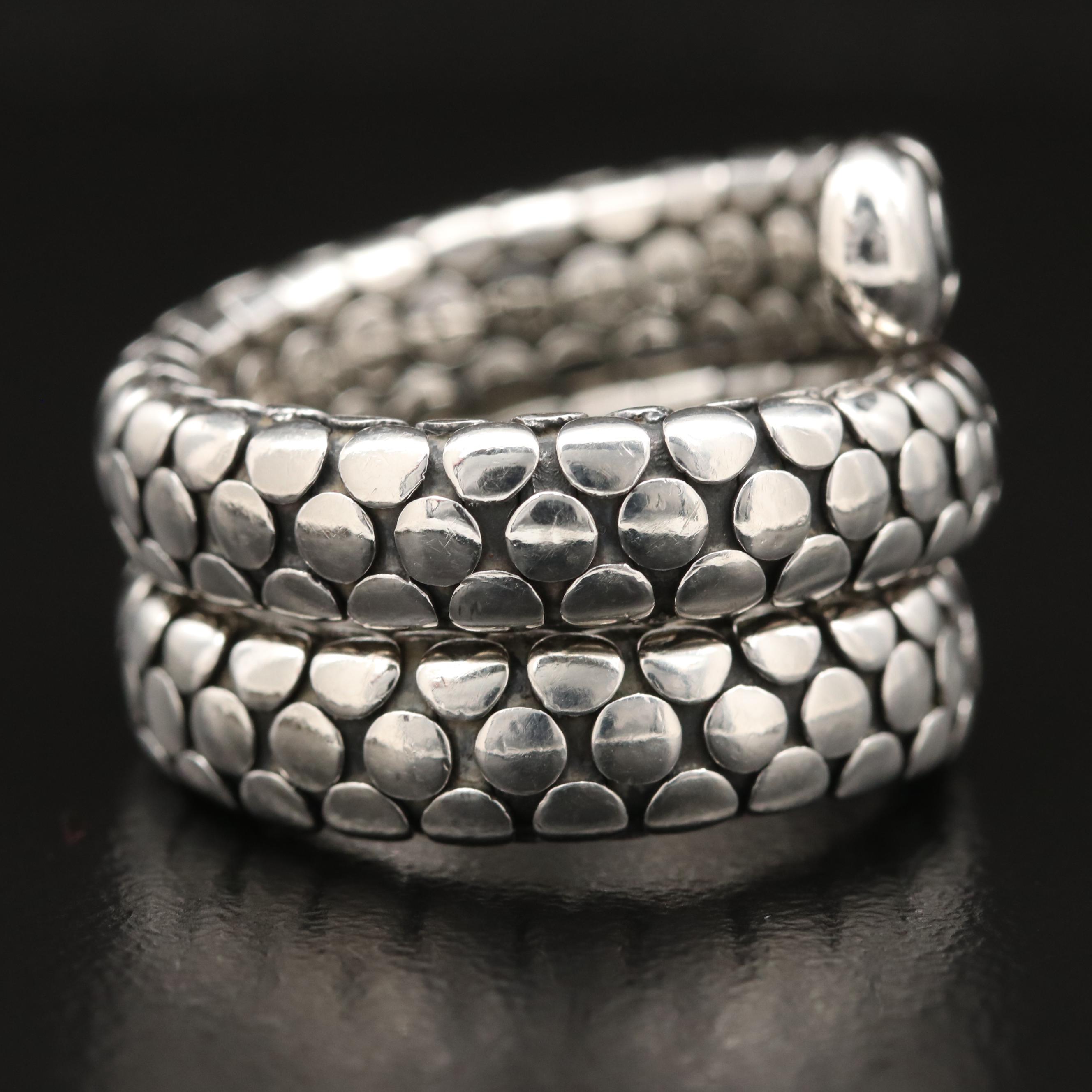 John Hardy Dot Sterling Silver Double Coil Ring | EBTH