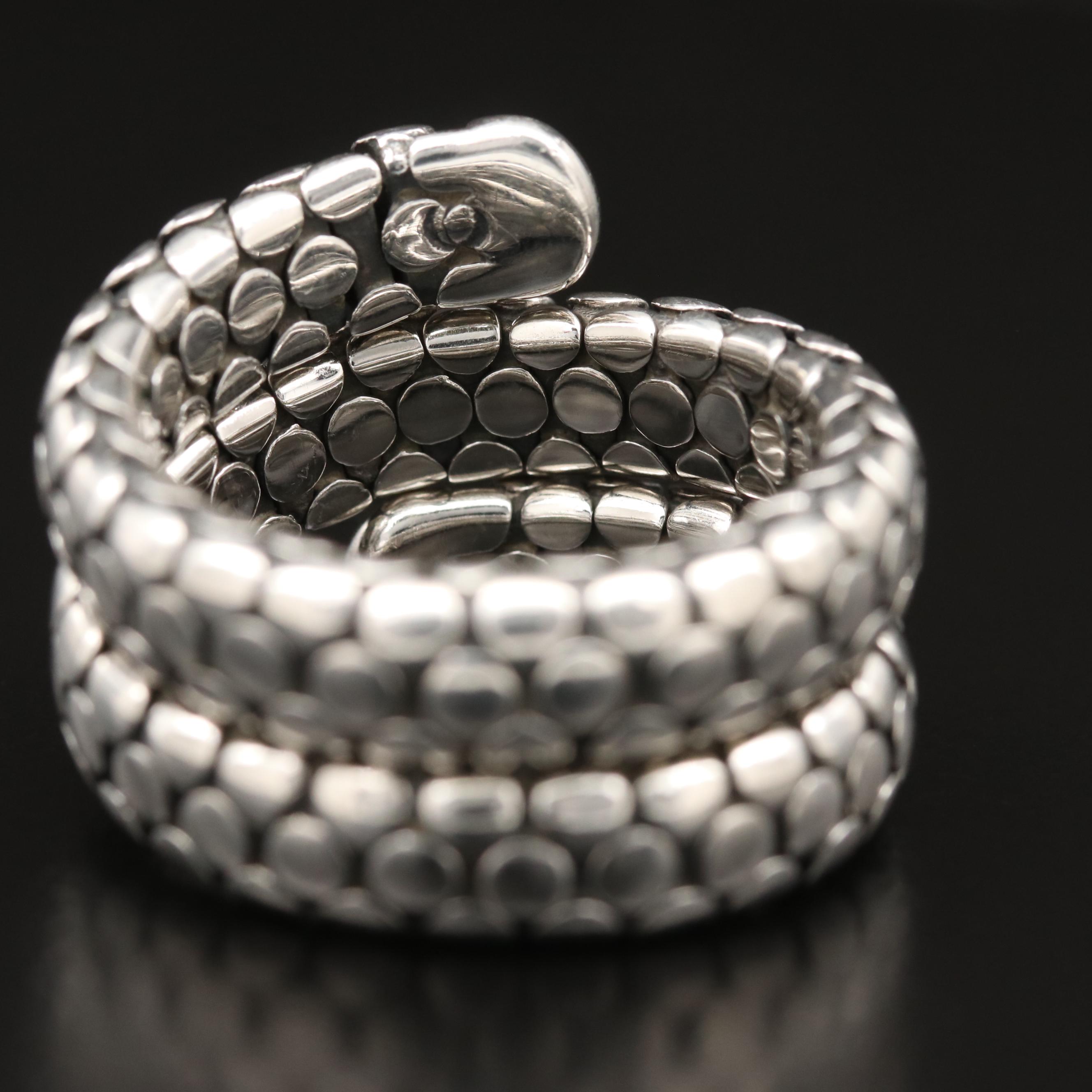 John Hardy Dot Sterling Silver Double Coil Ring | EBTH