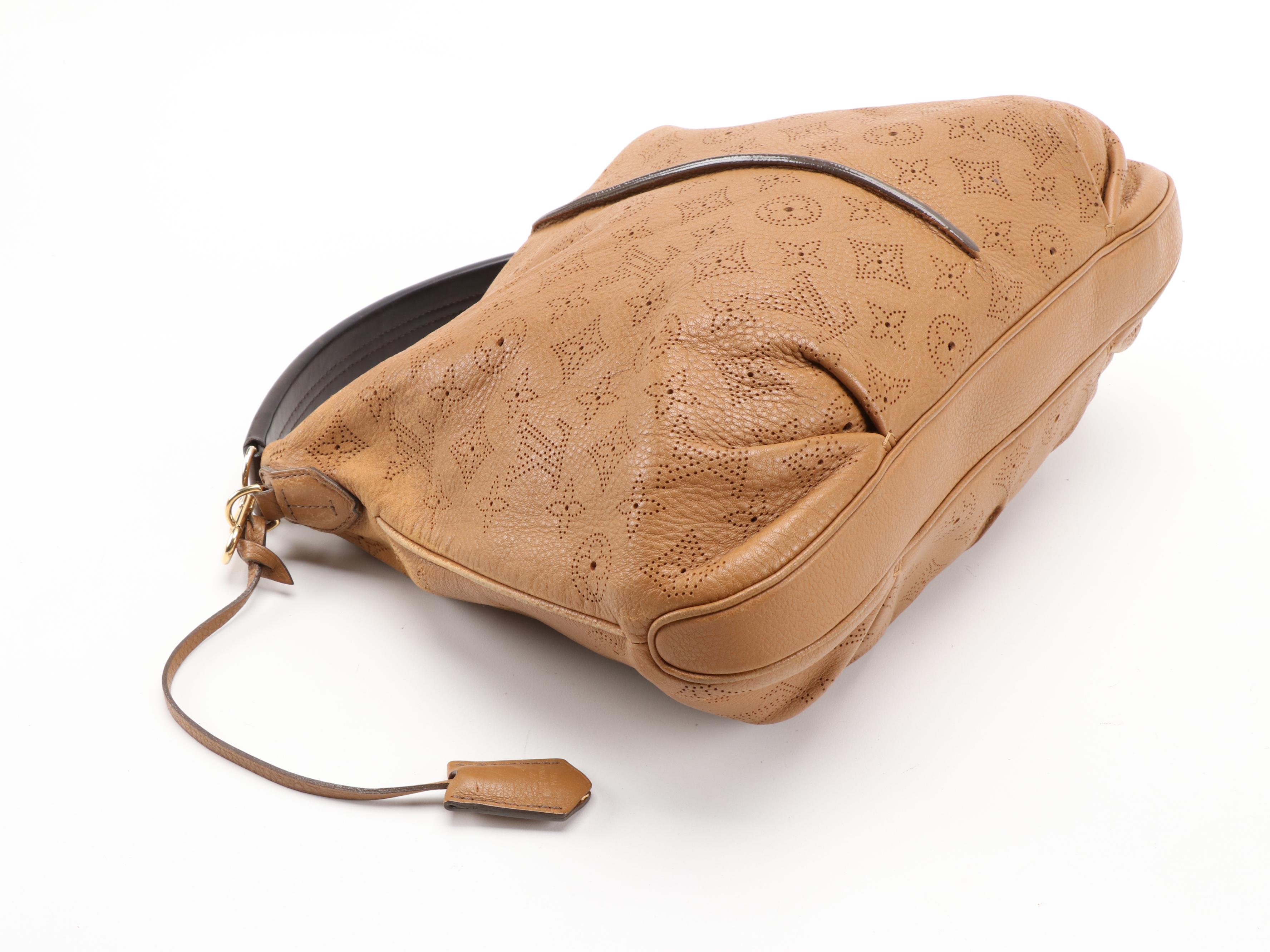 Louis Vuitton Selene PM Hobo Bag in Caramel Monogram Mahina Leather | EBTH