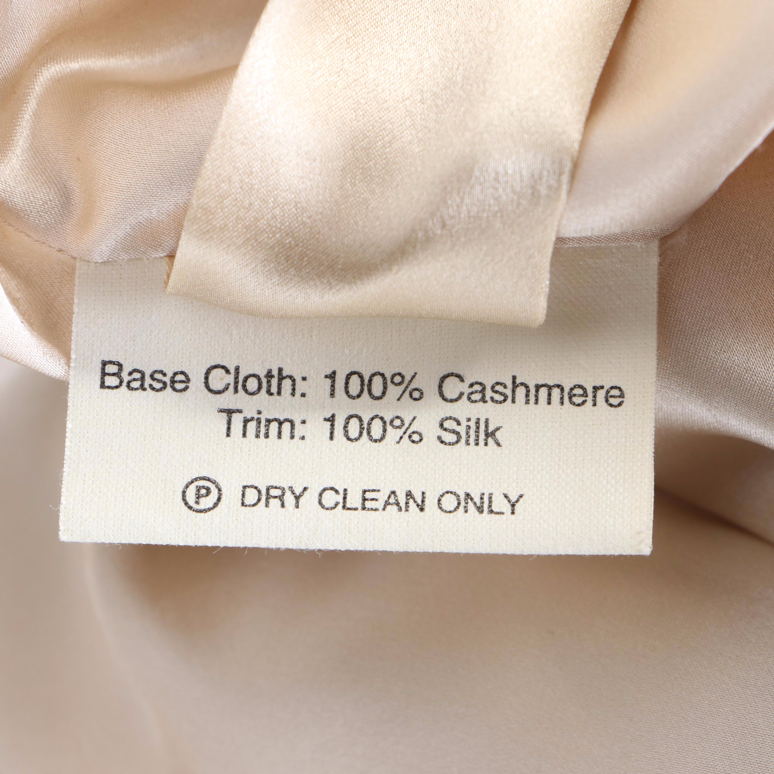 Daniel Hanson Oatmeal Cashmere Robe with Silk Trim, Made in England | EBTH