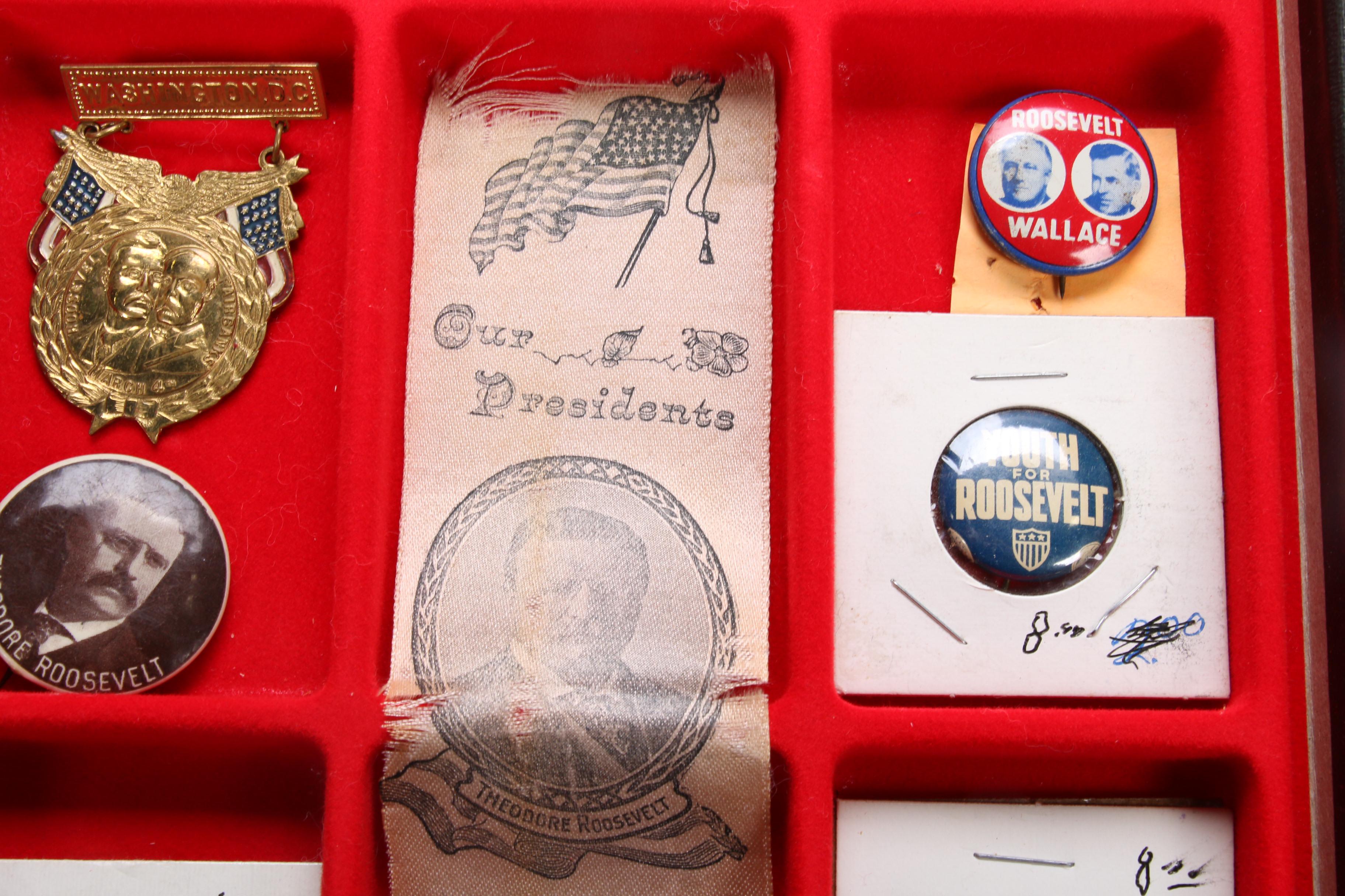 Theodore and Franklin Delano Roosevelt Campaign and Commemorative Pins ...