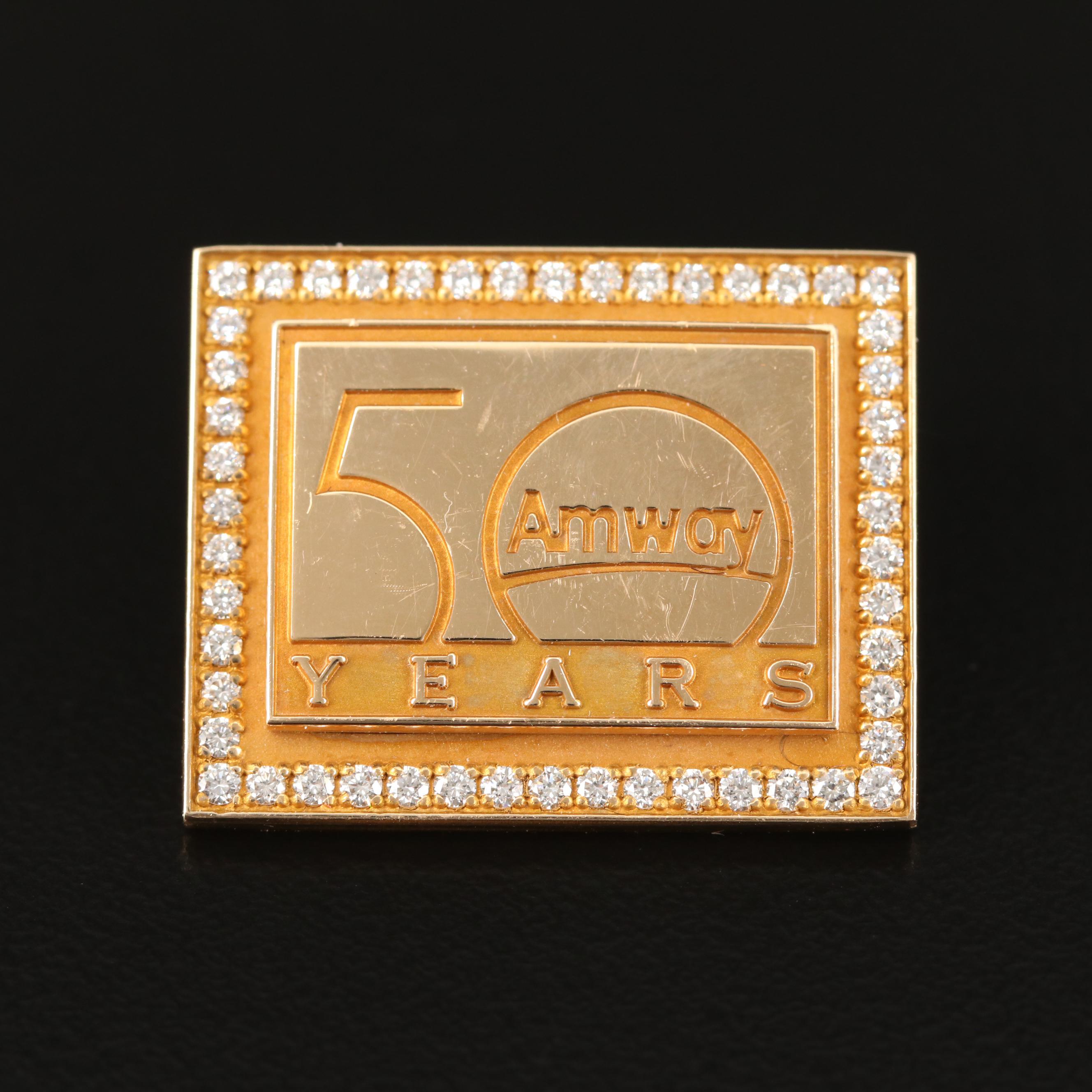 14K Diamond Amway Fifty Year Anniversary Pin, One-Of-A-Kind | EBTH