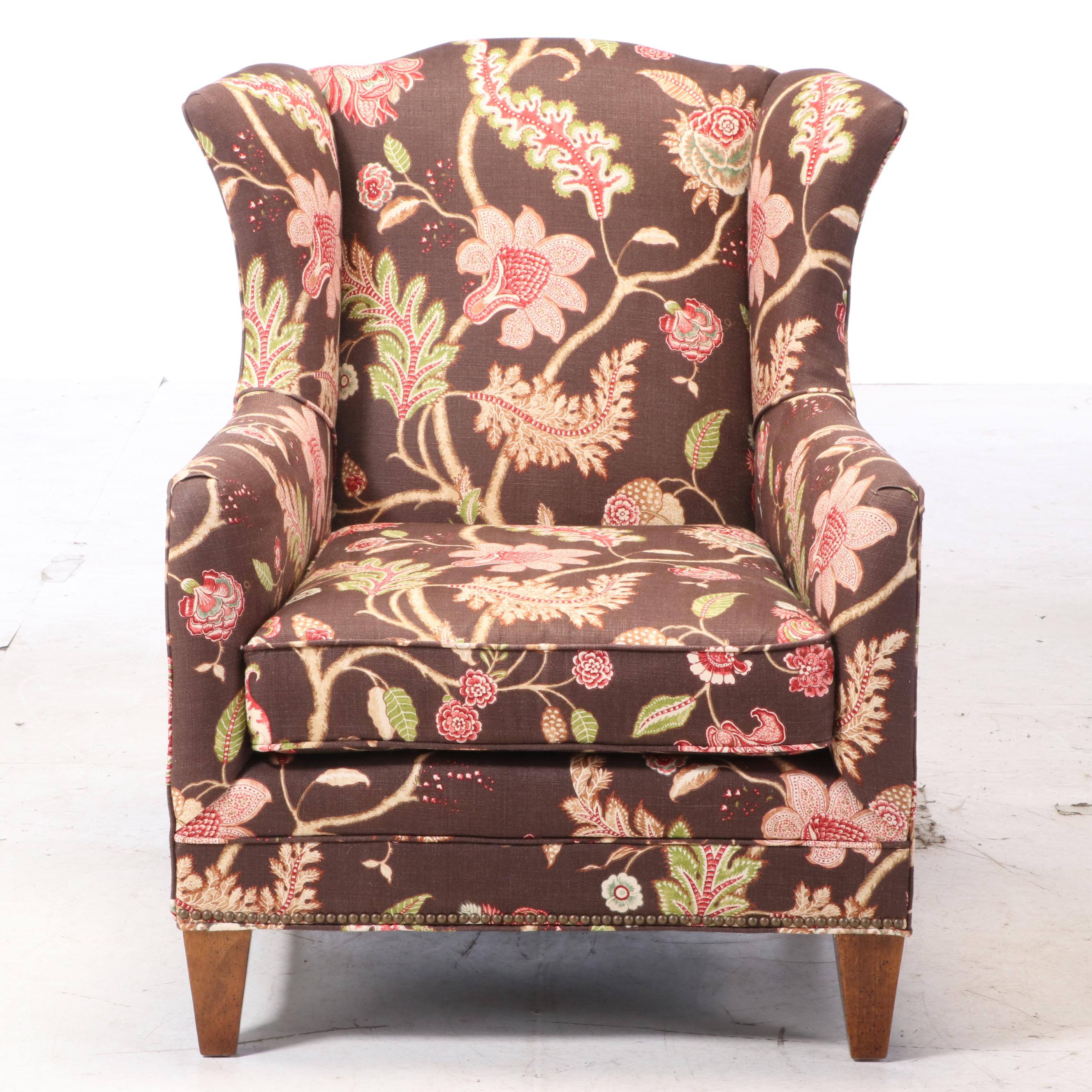 Sam Moore Contemporary Upholstered Wingback Chair | EBTH