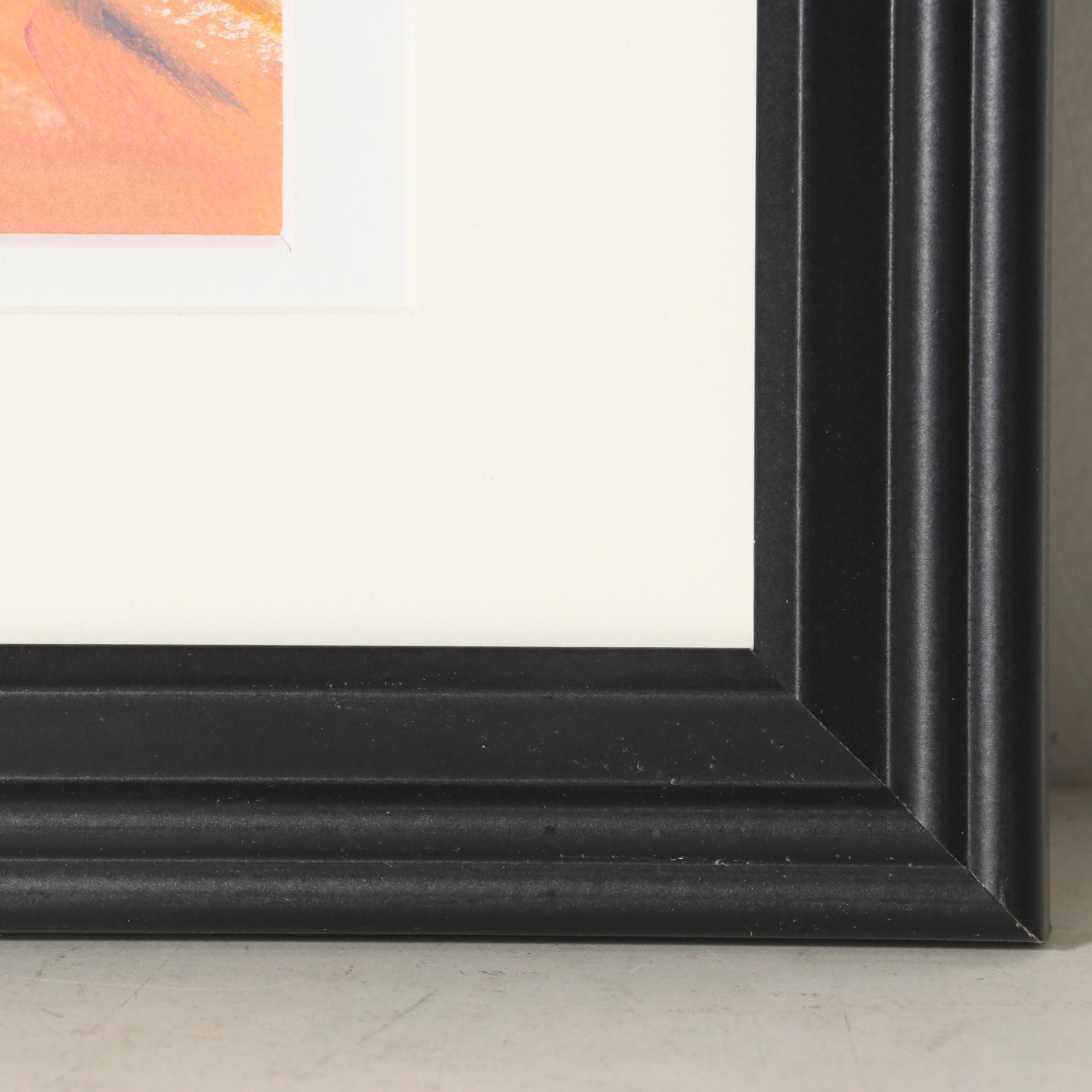 Merle Rosen Folk Art Gouache Paintings of Abstract Landscapes | EBTH