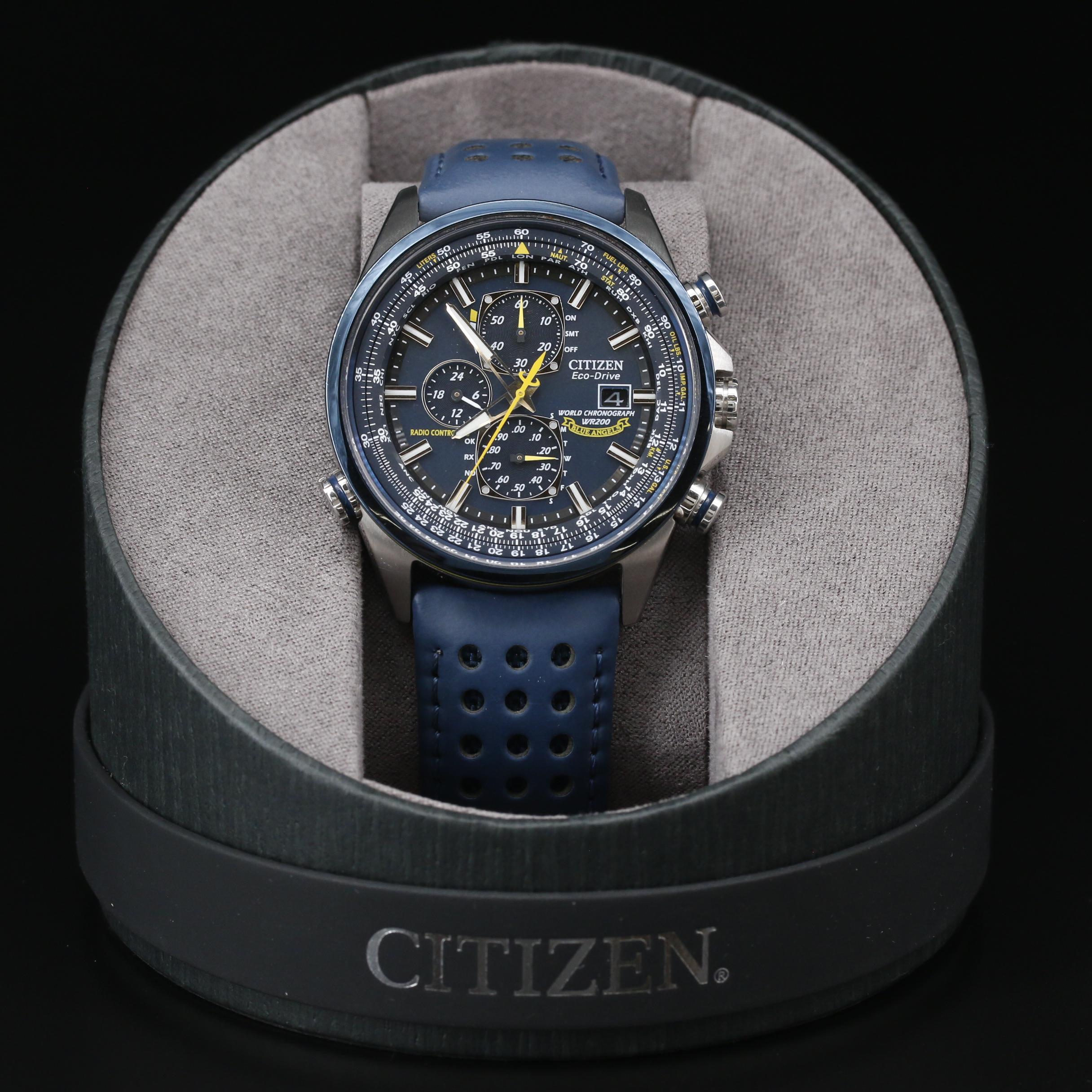 Citizen Eco Drive World Chronograph A - T Blue Angels Wristwatch | EBTH