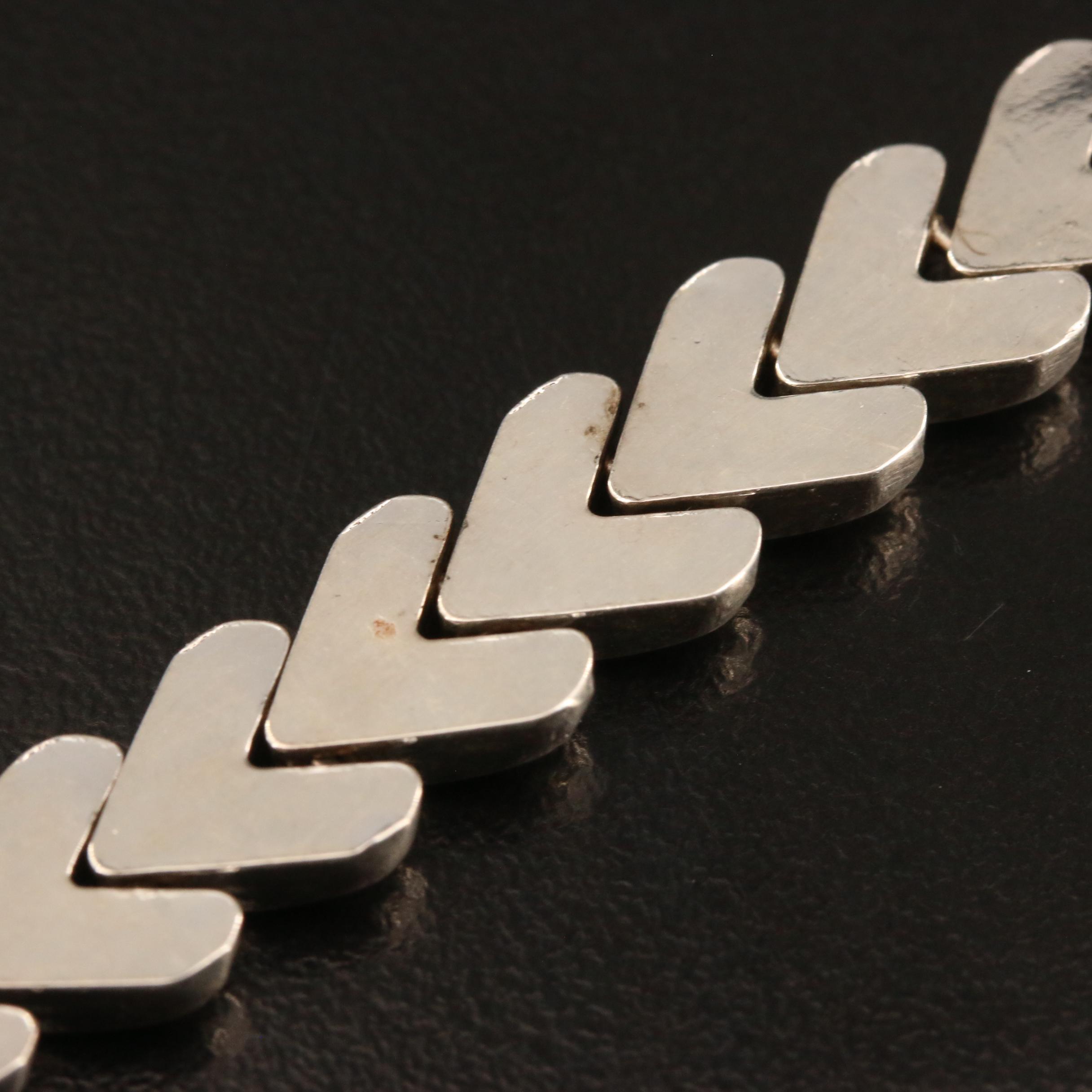 Sterling Silver Foxtail Link Chain Necklace | EBTH