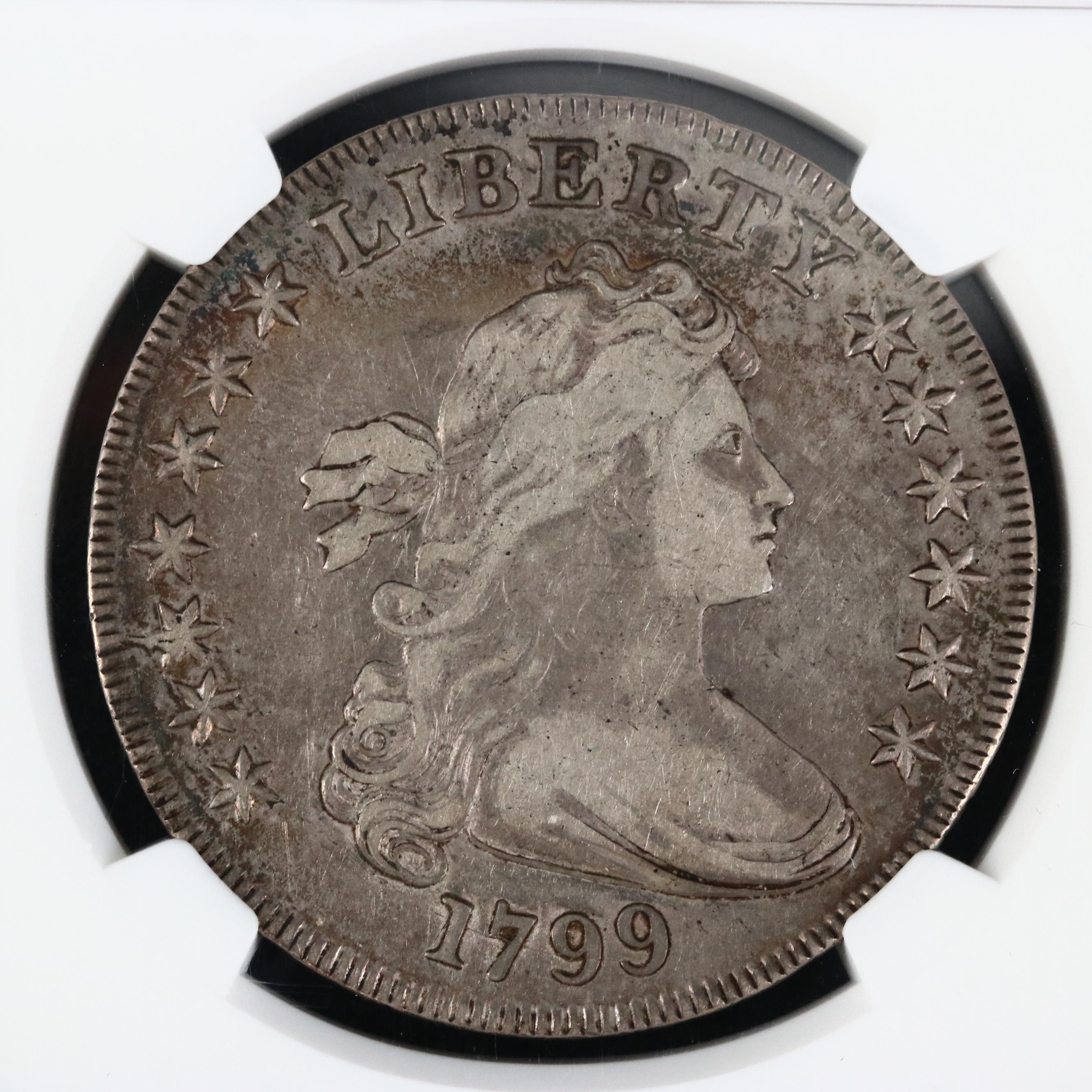 NGC Graded VF25 1799 Draped Bust Silver Dollar | EBTH