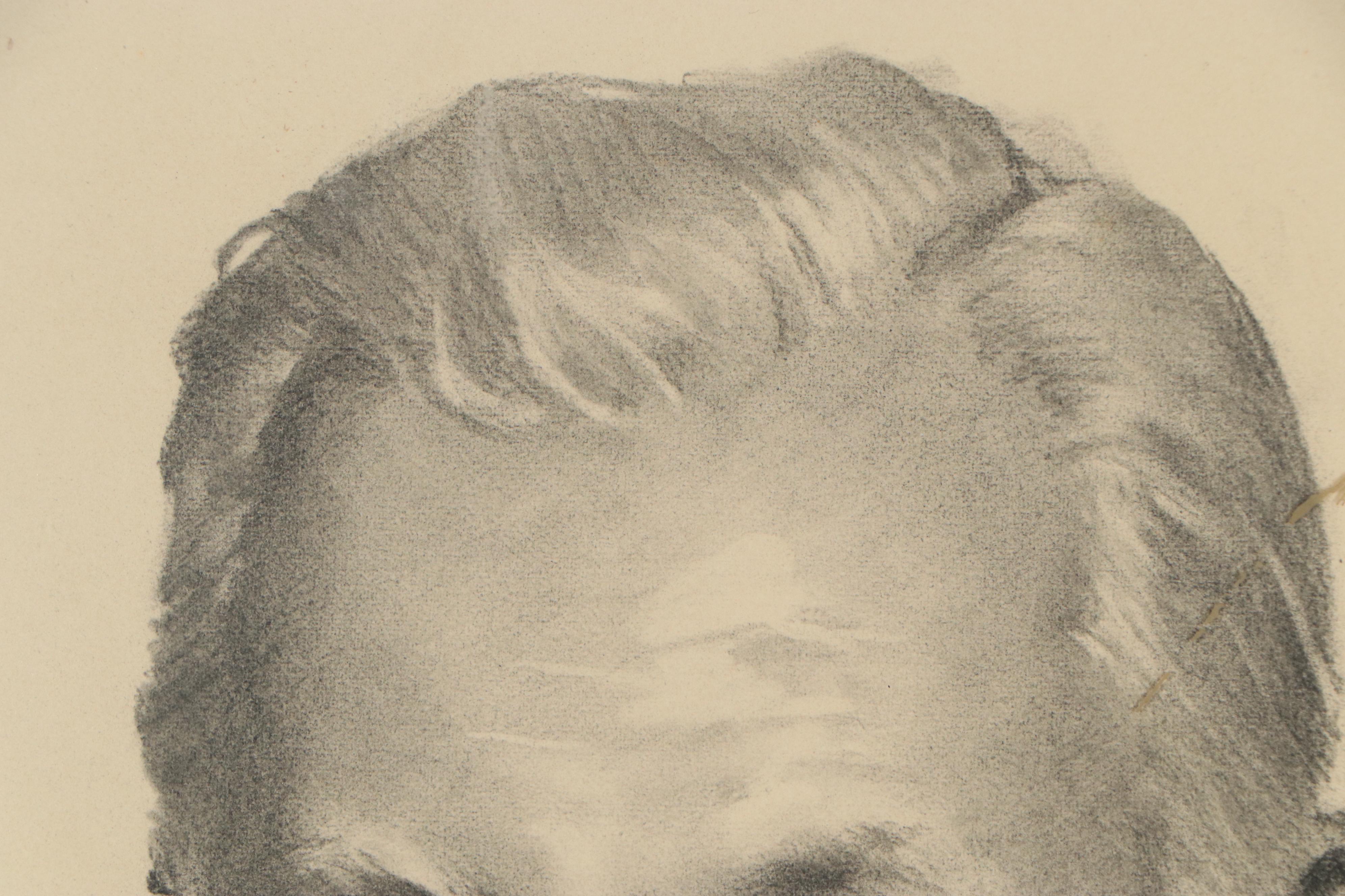 Gil Elvgren Graphite Drawing of Male Portrait, Mid to Late 20th Century ...