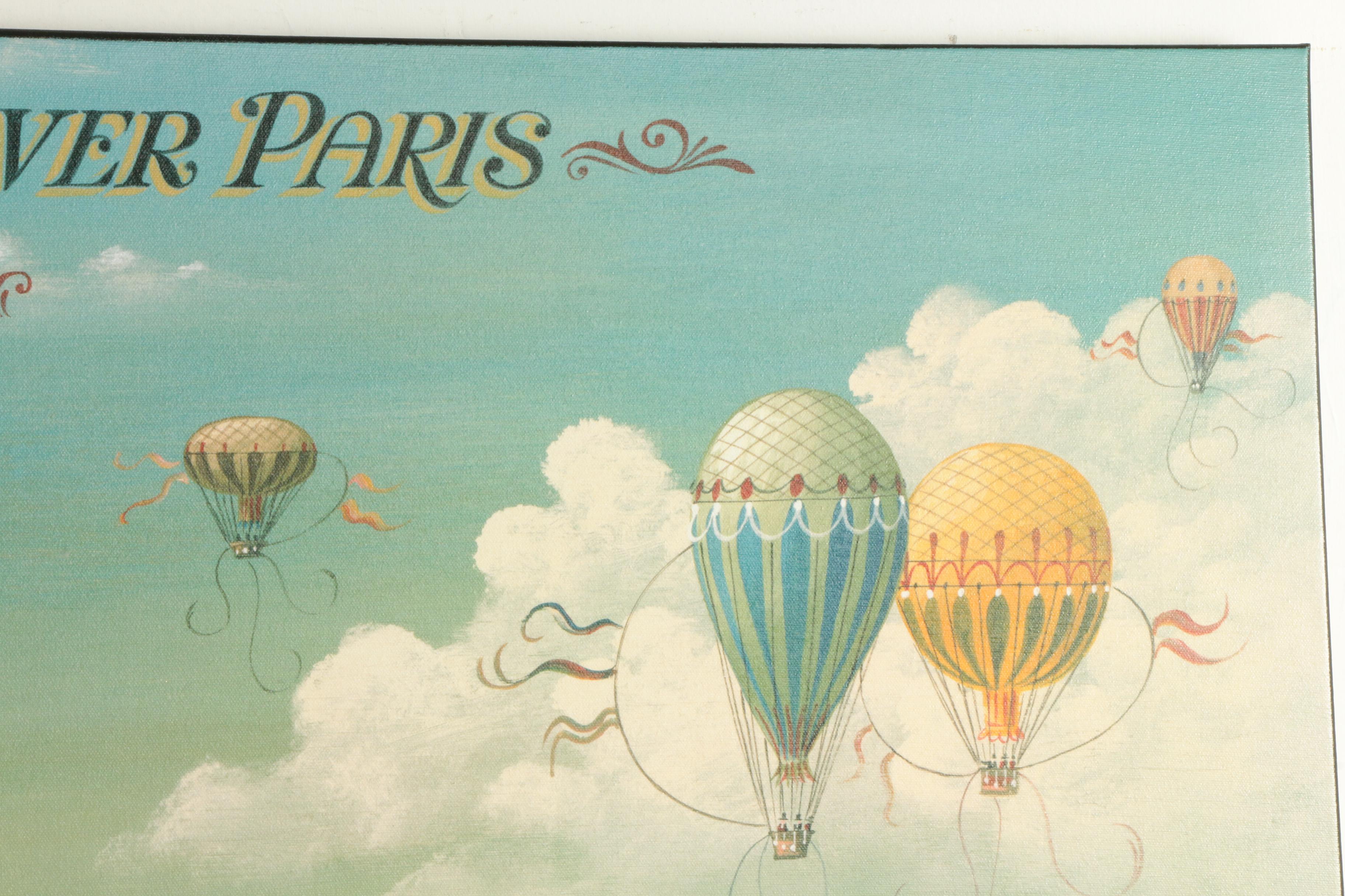 Offset Lithograph "Ballooning Over Paris, 1890," 21st Century | EBTH