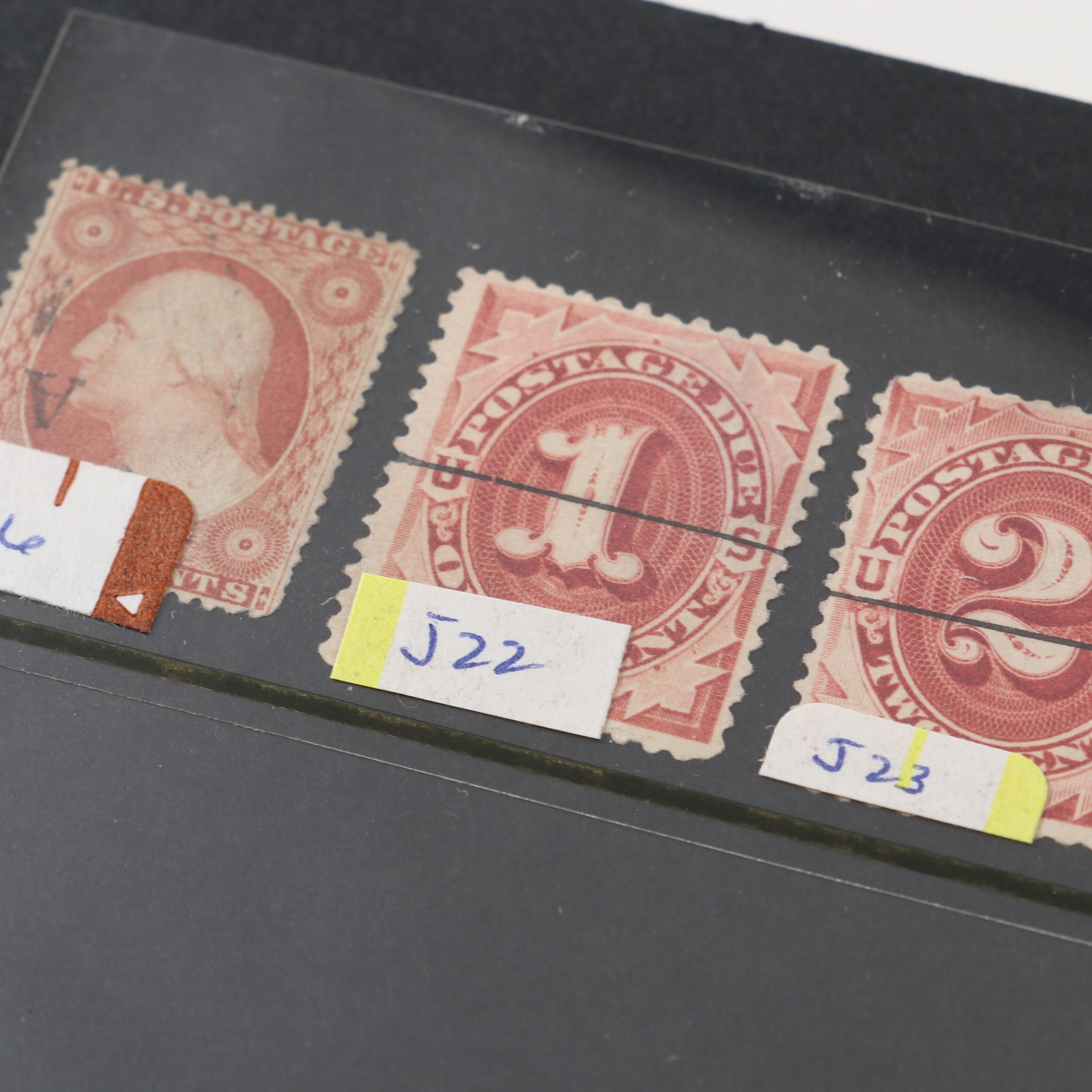 US and Confederate Postage Stamps, Including 1869 3-Cent Pictorial ...