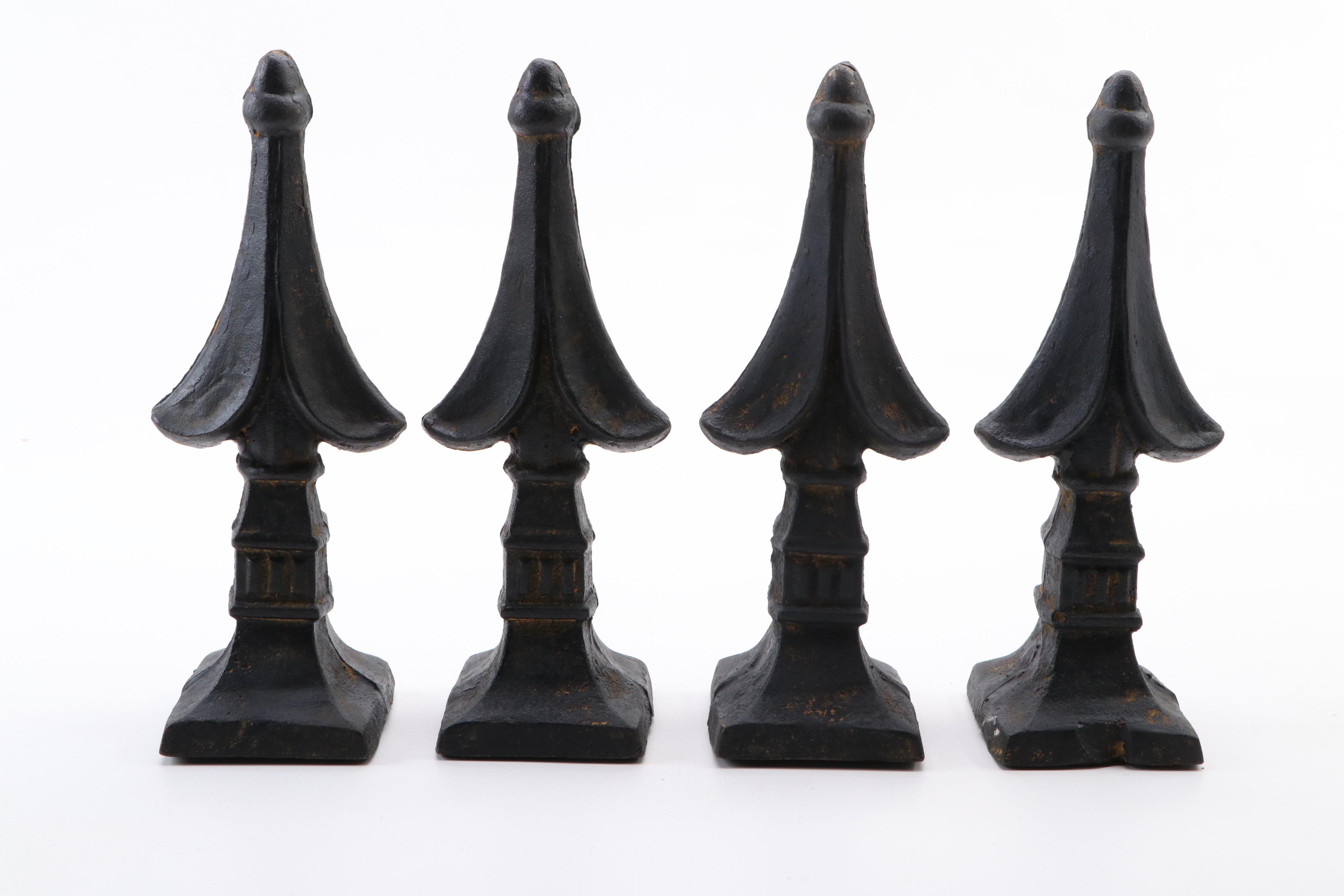 Victorian Architectural Salvage Cast Iron Fence Gate Finials, Late 19th ...
