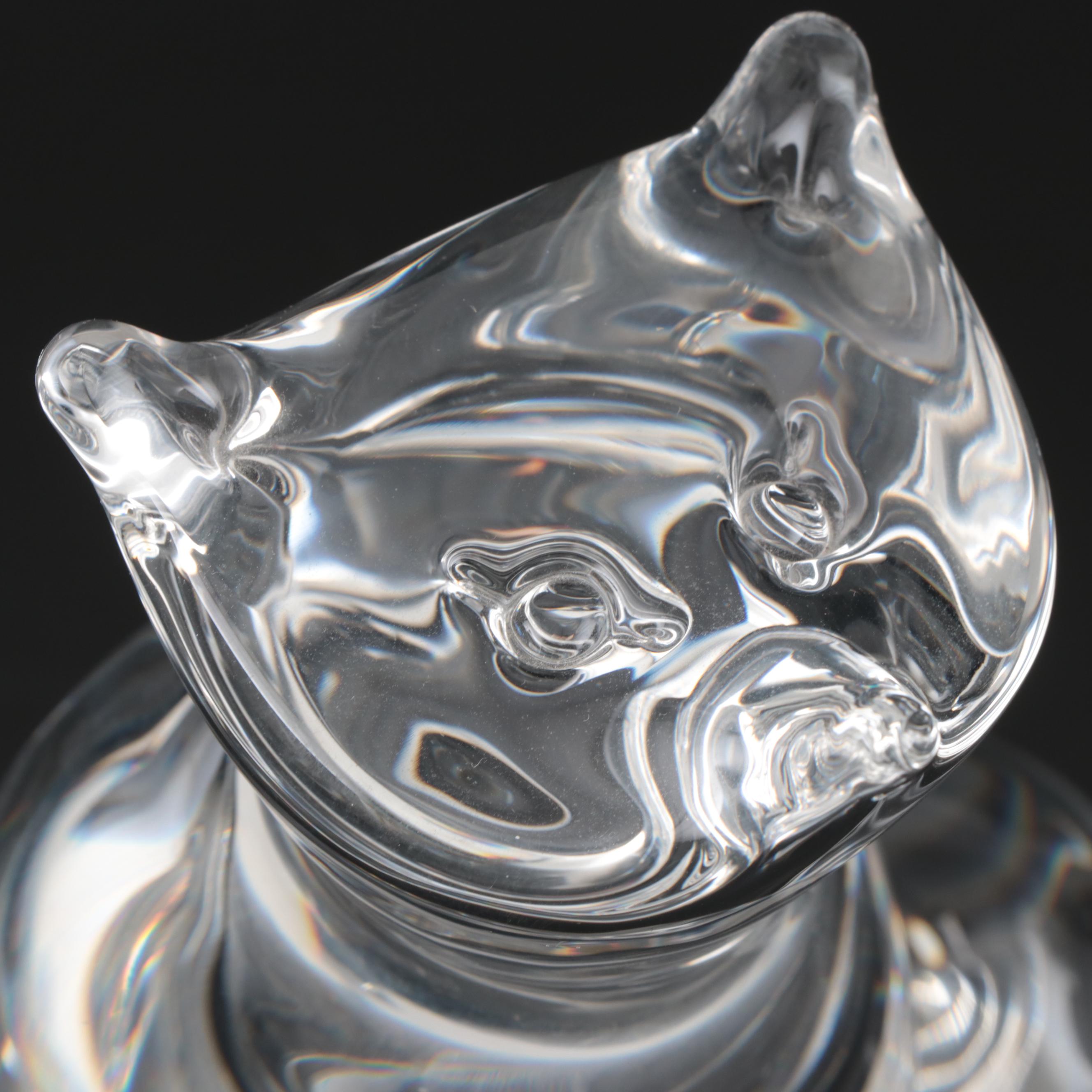 Steuben Art Glass "Fox" Figurine Designed by Lloyd Atkins, Late 20th ...