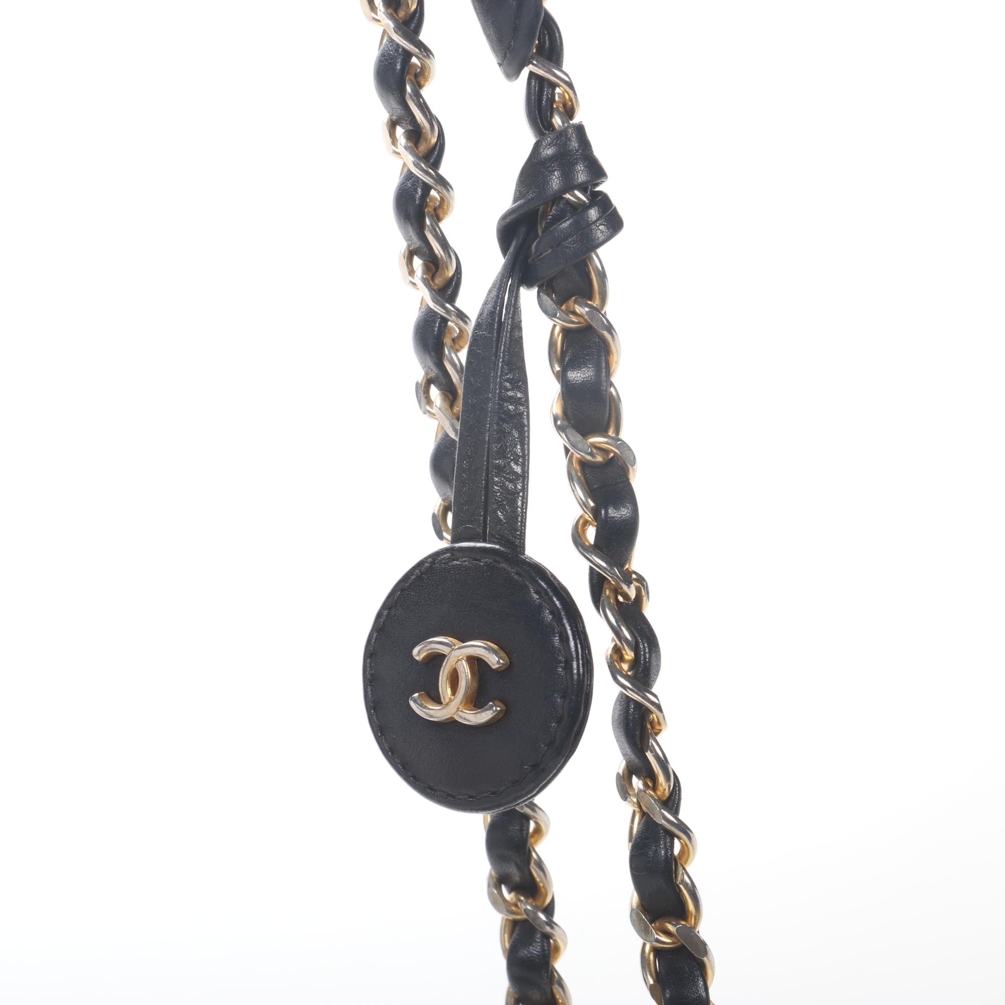 Chanel Chain Strap Tote in Quilted Black Lambskin Leather | EBTH