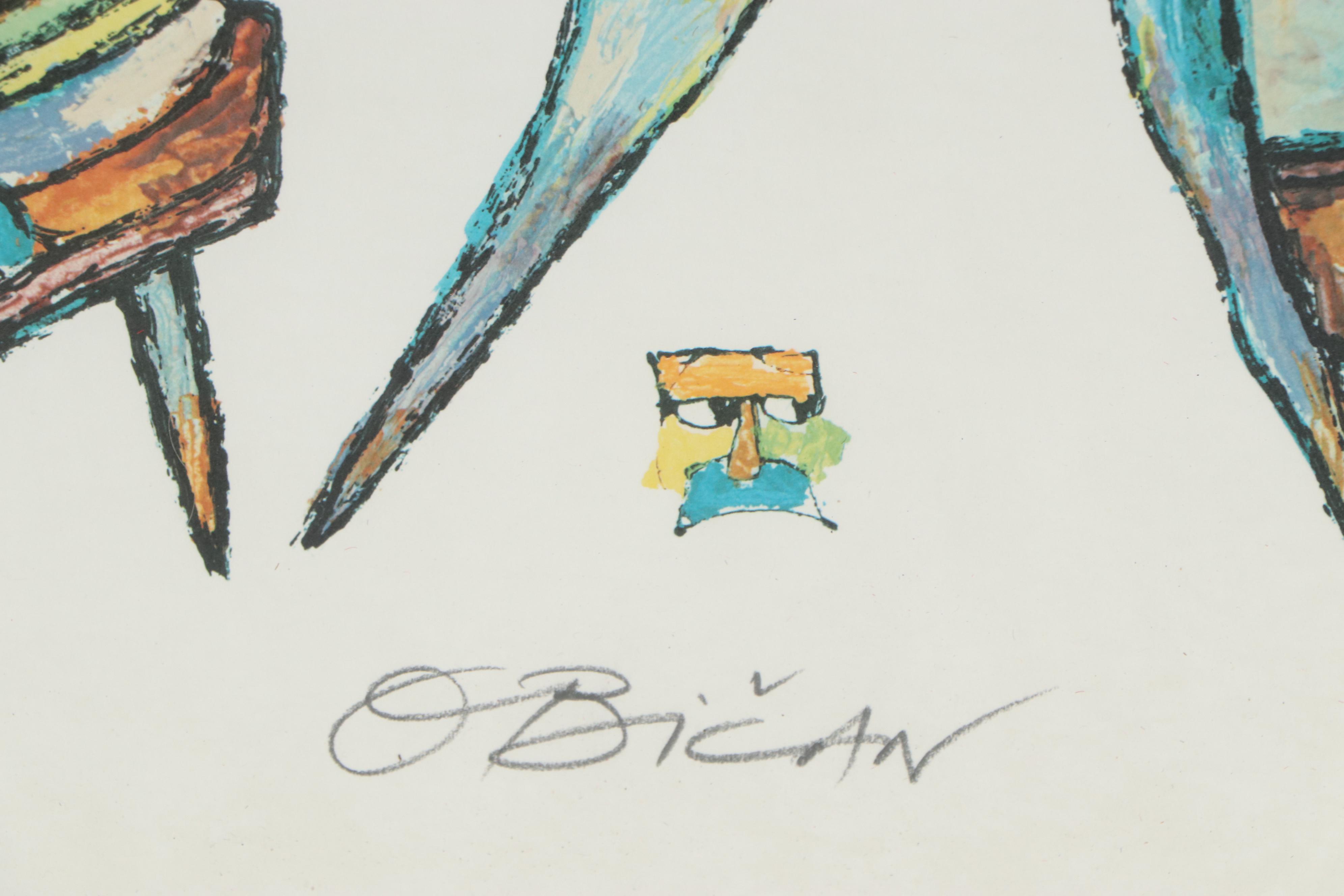 Jovan Obican Lithograph "Celebration," Mid-20th Century | EBTH