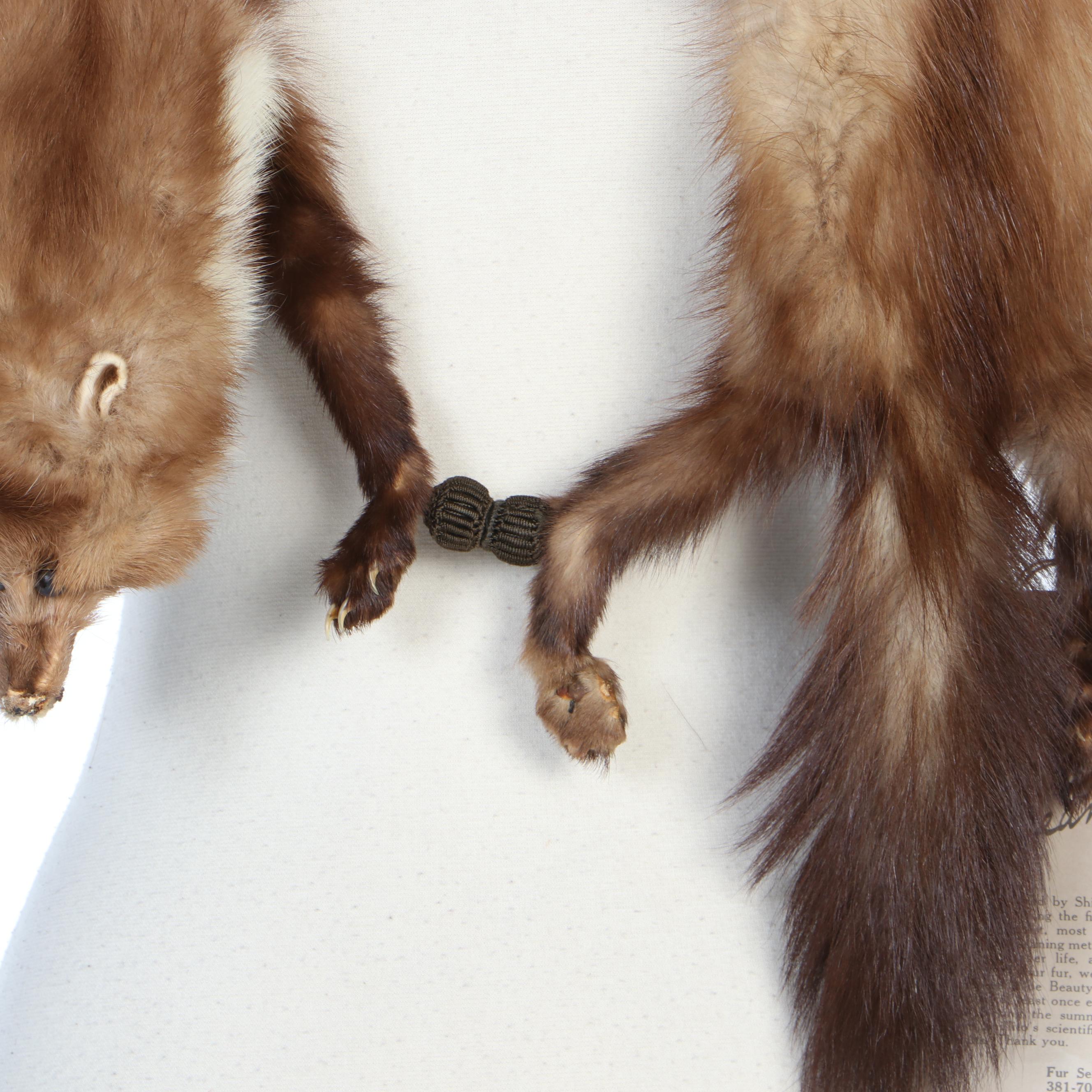 Hazel Berg Edson Full Pelt Triple Marten Fur Stole | EBTH