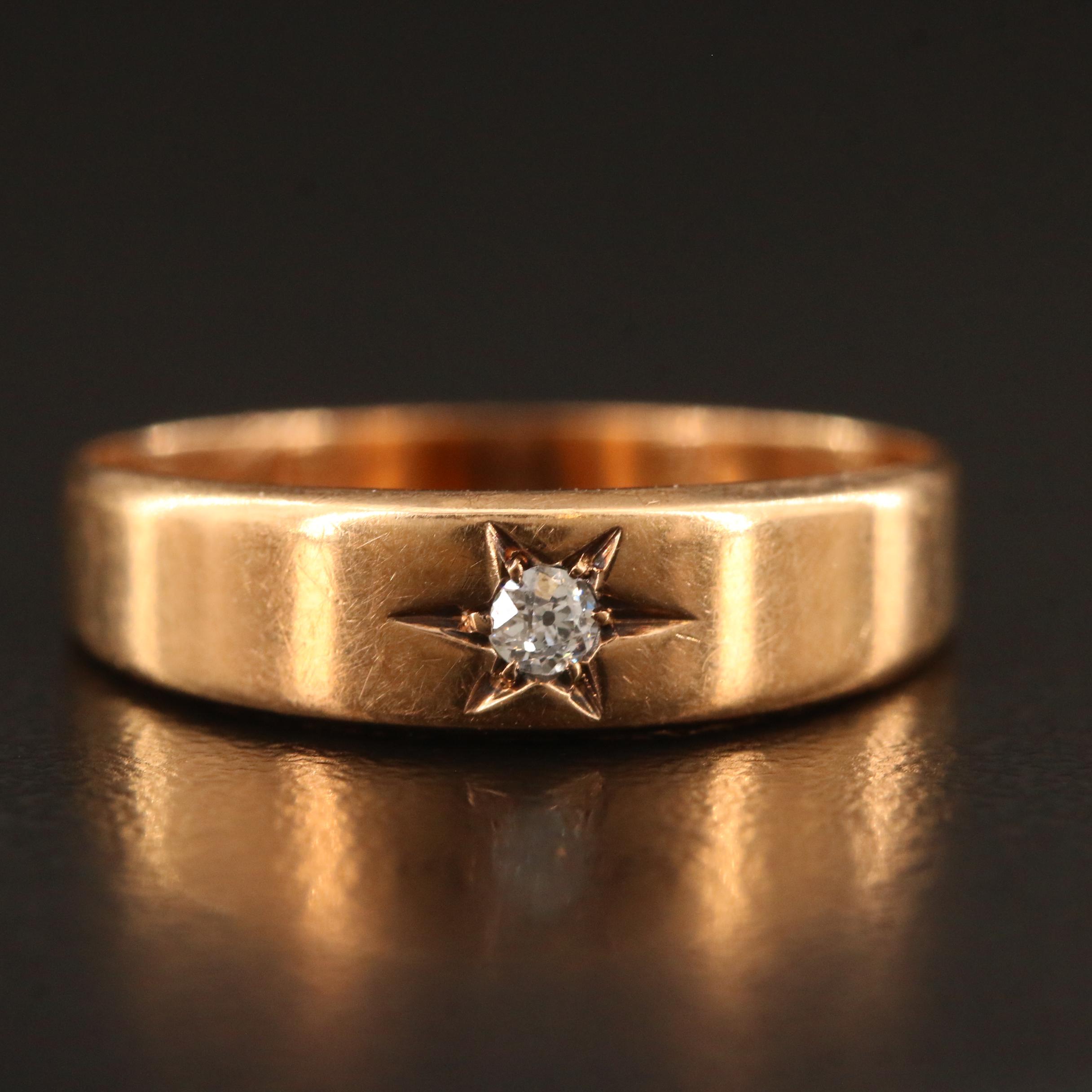 Victorian 14K Diamond Star Set Ring | EBTH
