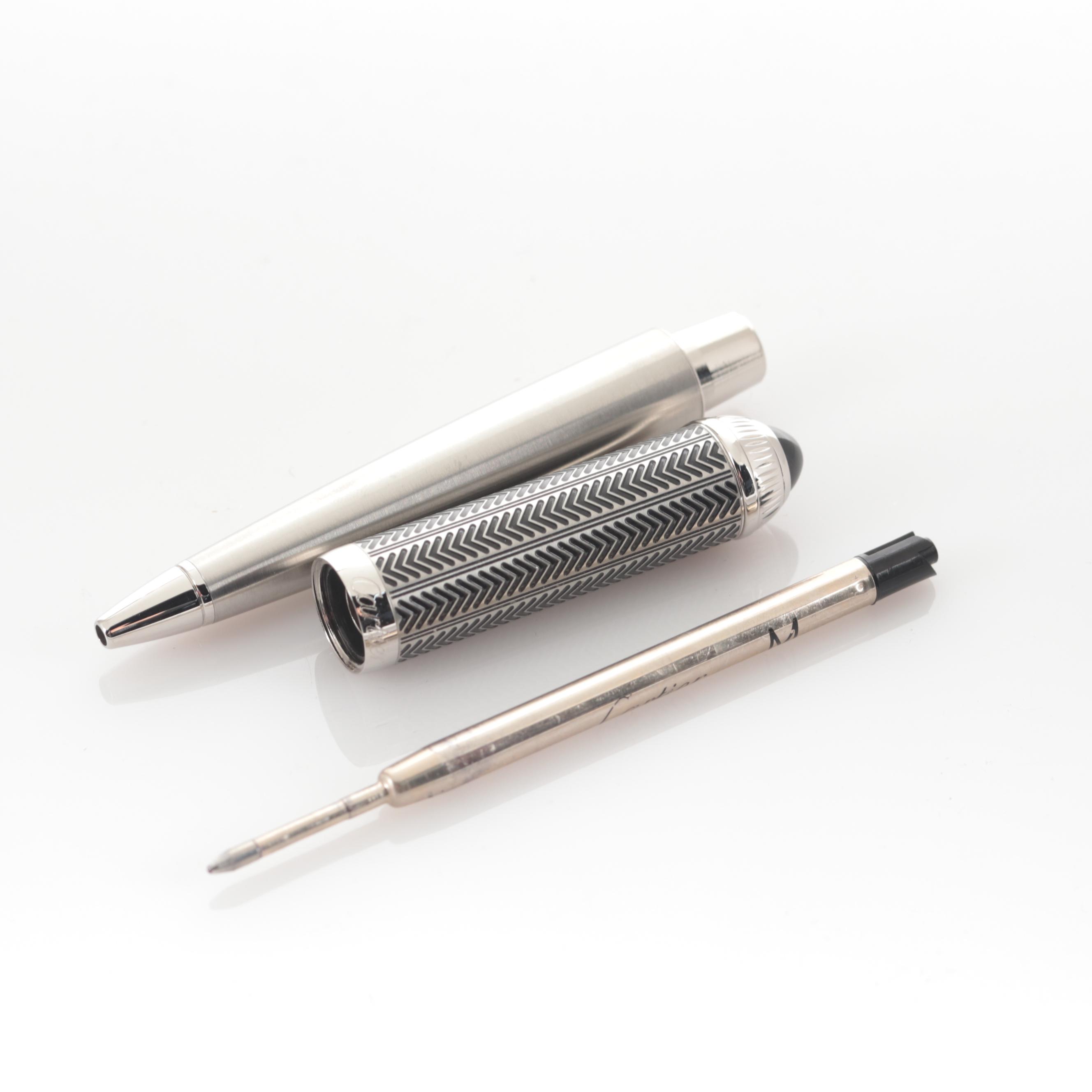 Cartier "Roadster Sport" Brushed Stainless Ballpoint Pen in Original ...