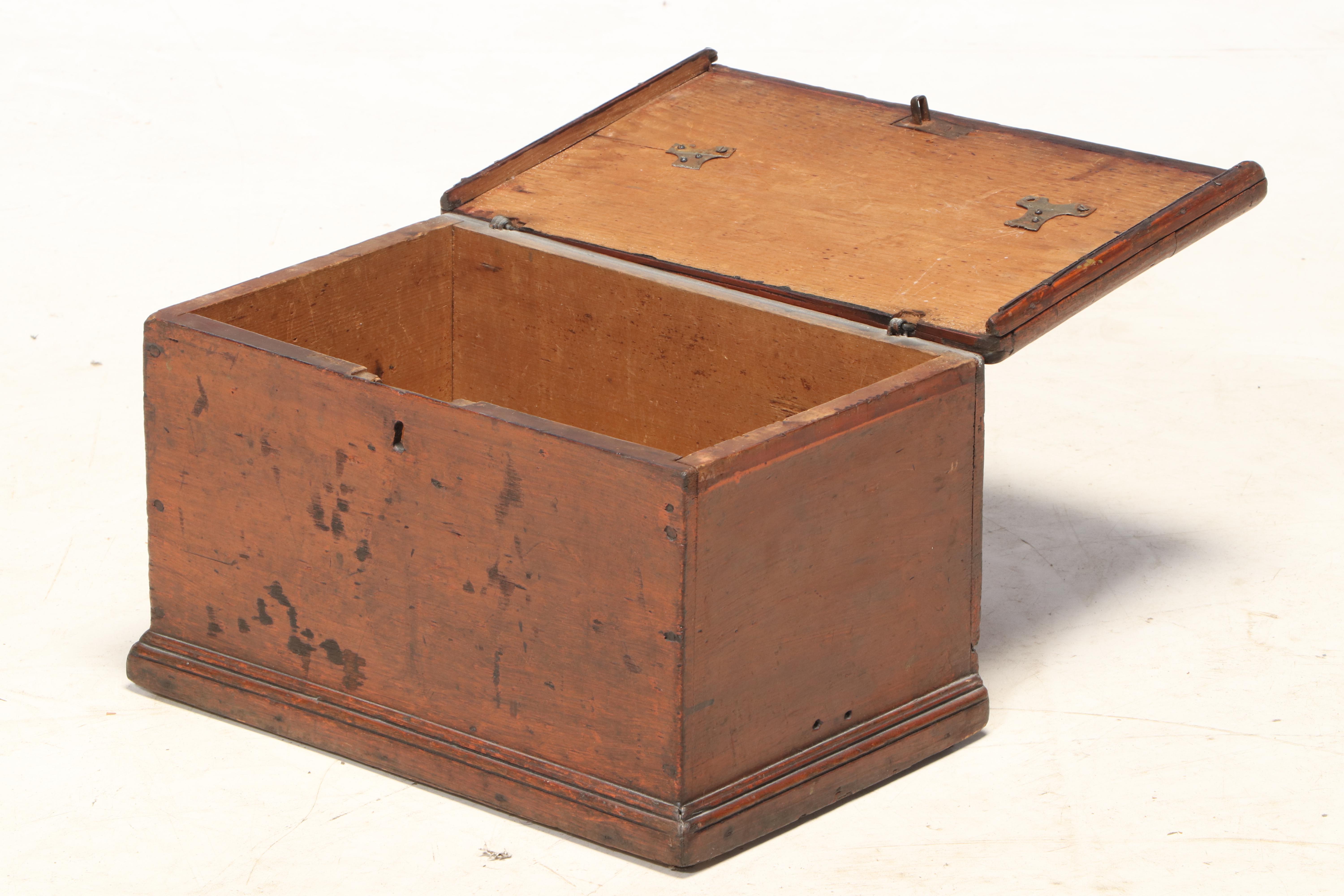 American Primitive Red-Painted Pine Document Box, 19th Century | EBTH