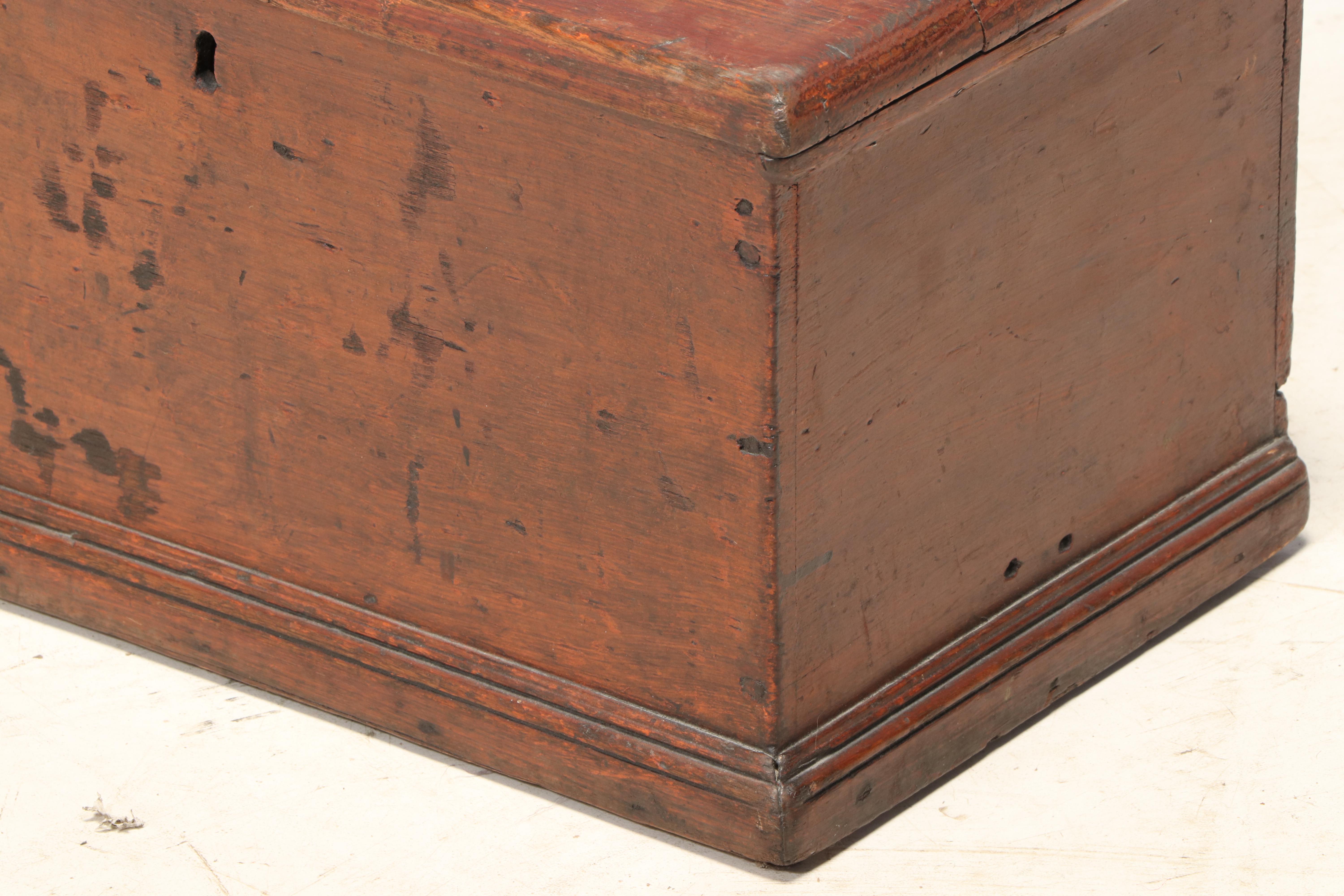 American Primitive Red-Painted Pine Document Box, 19th Century | EBTH