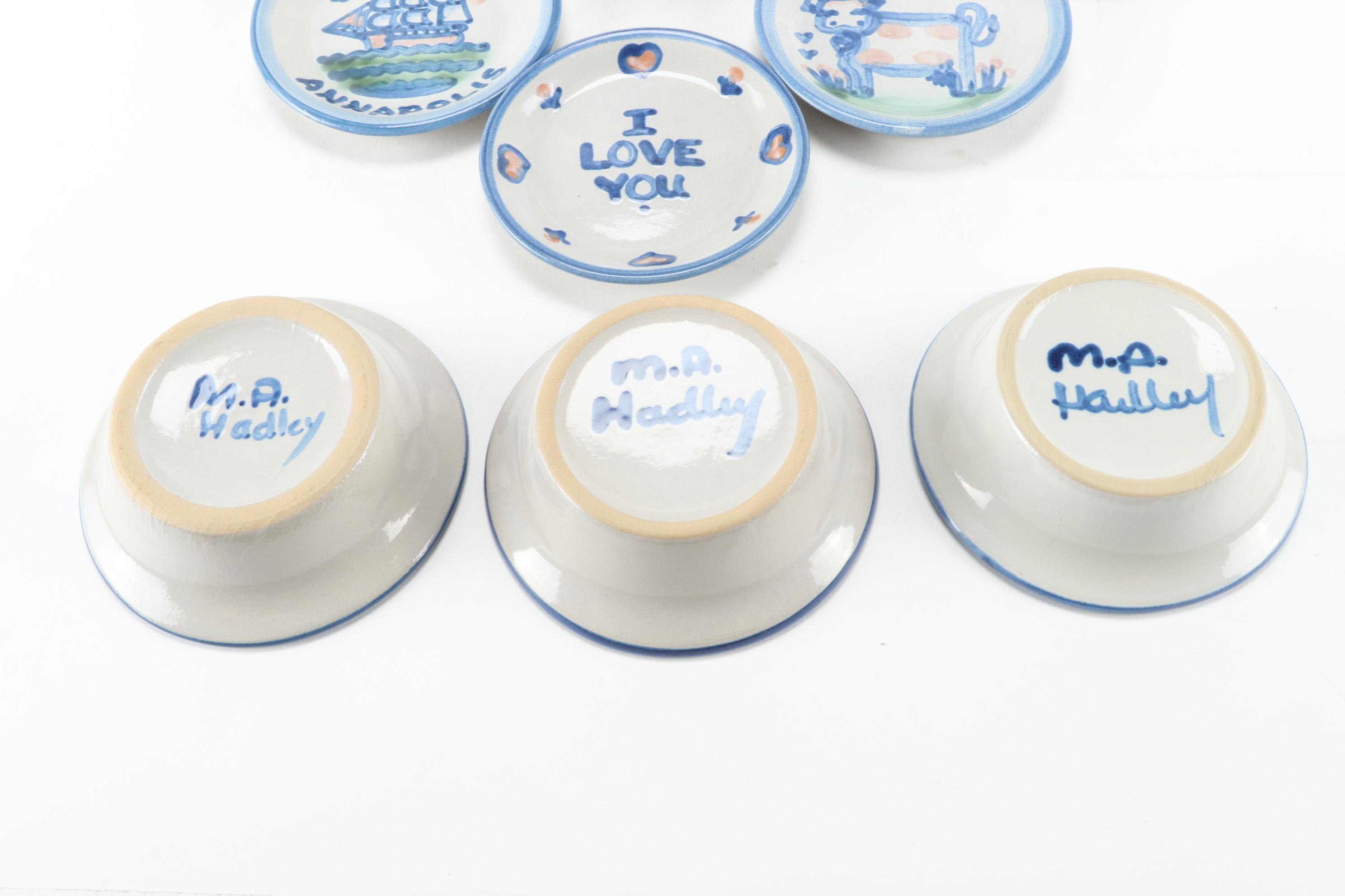 M. A. Hadley Stoneware Dinnerware with Vietri Console Bowl, Mid to Late ...