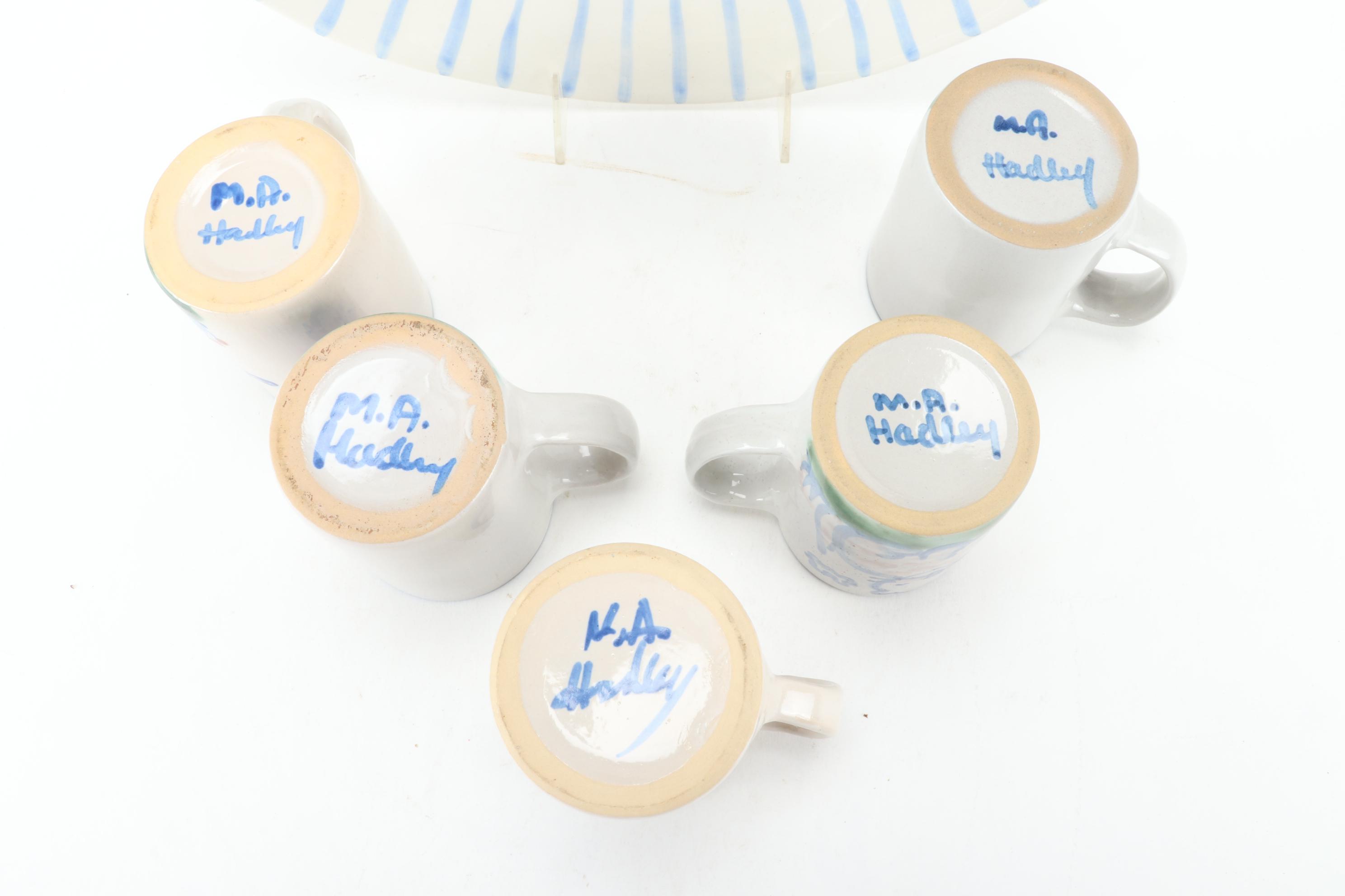 M. A. Hadley Stoneware Dinnerware with Vietri Console Bowl, Mid to Late ...