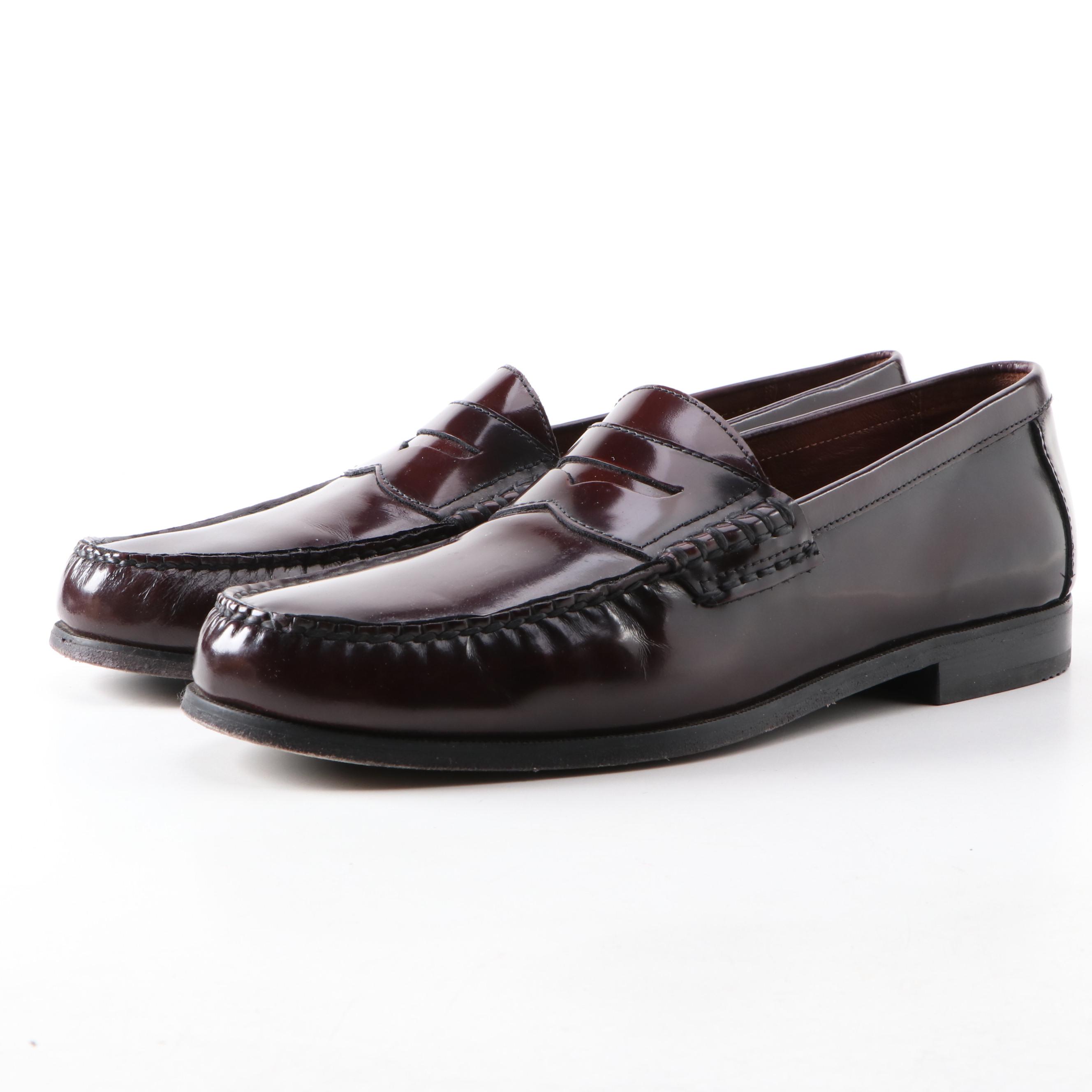 Johnston & Murphy Pannell Burgundy Leather Penny-Loafers | EBTH