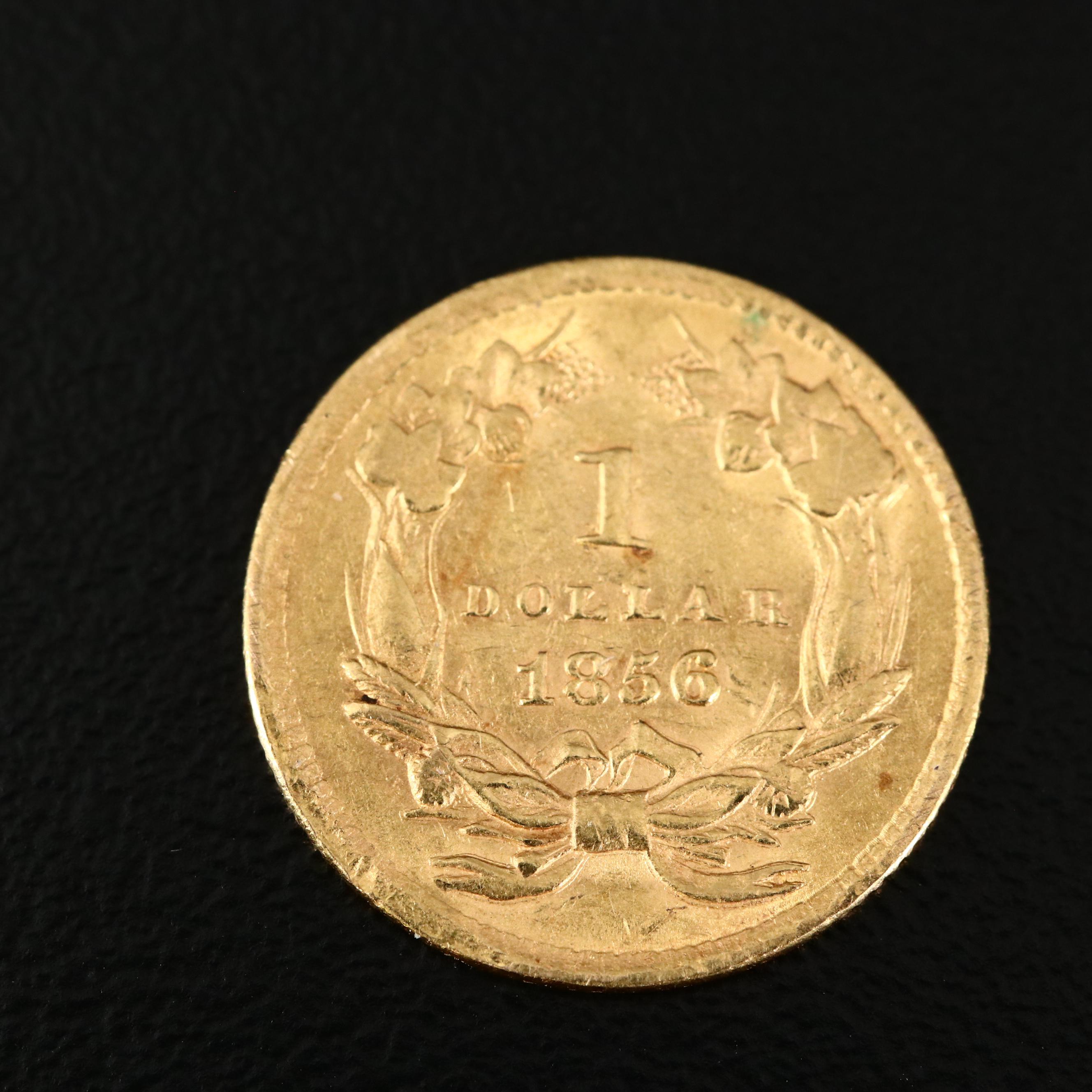 1856 Indian Princess Head Gold $1 Coin | EBTH