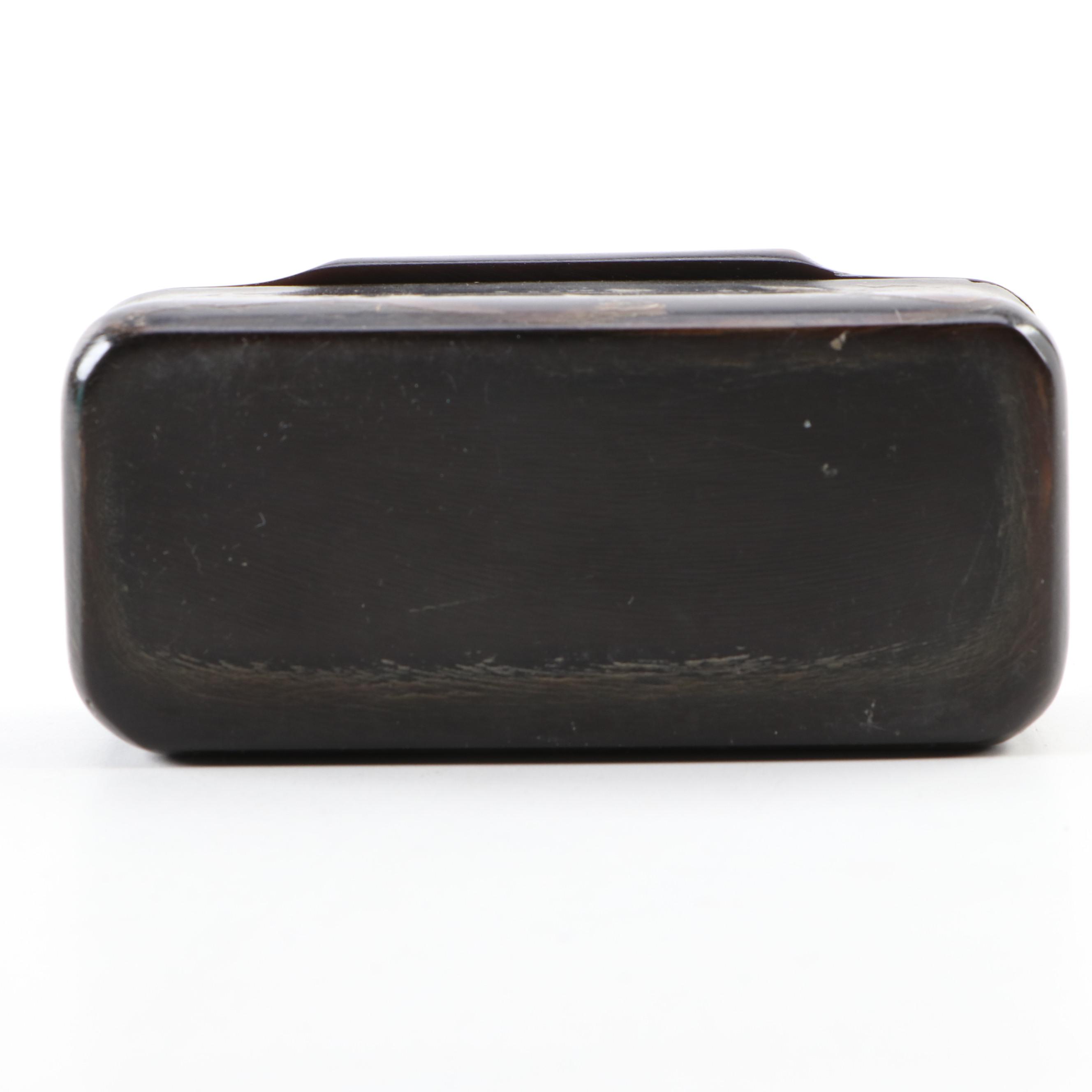 Carved Horn and Tortoiseshell Snuff Box, 19th Century | EBTH
