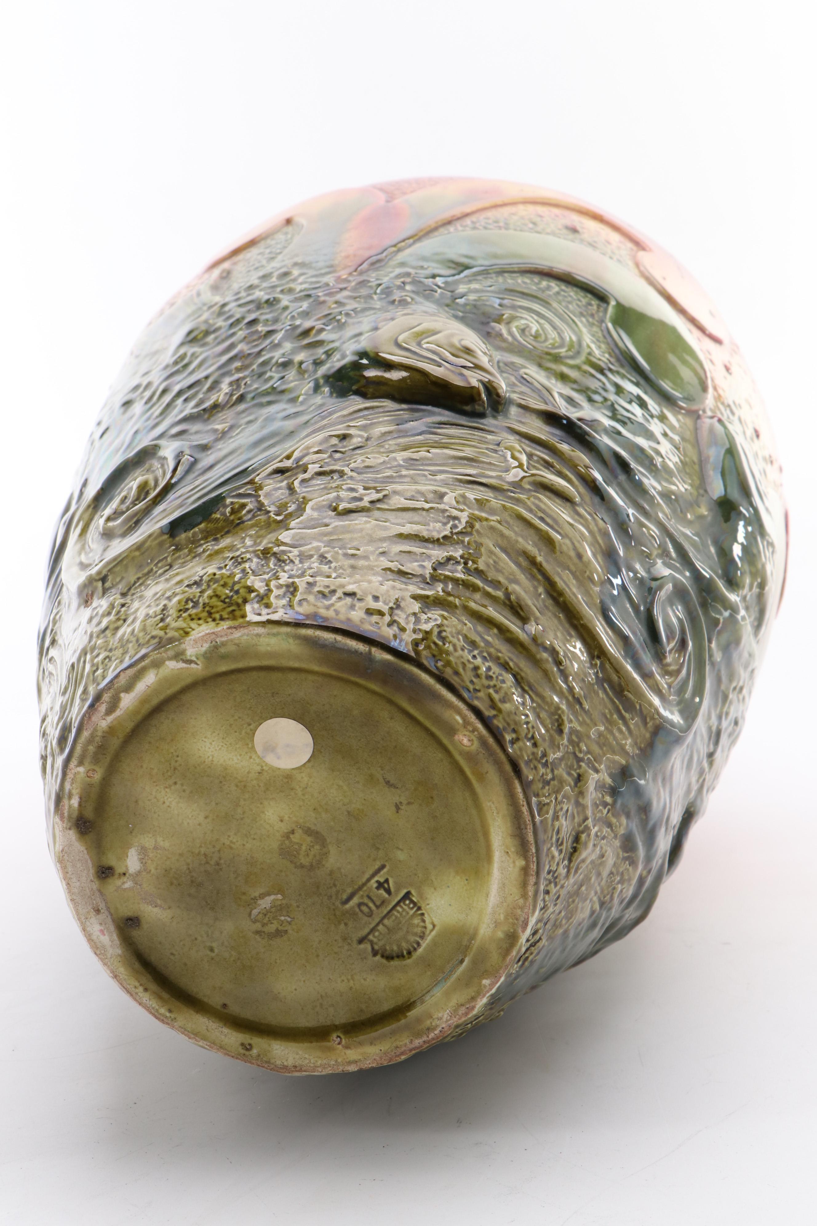 Bretby Pottery Fish and Waves Vase, Late 19th Century | EBTH