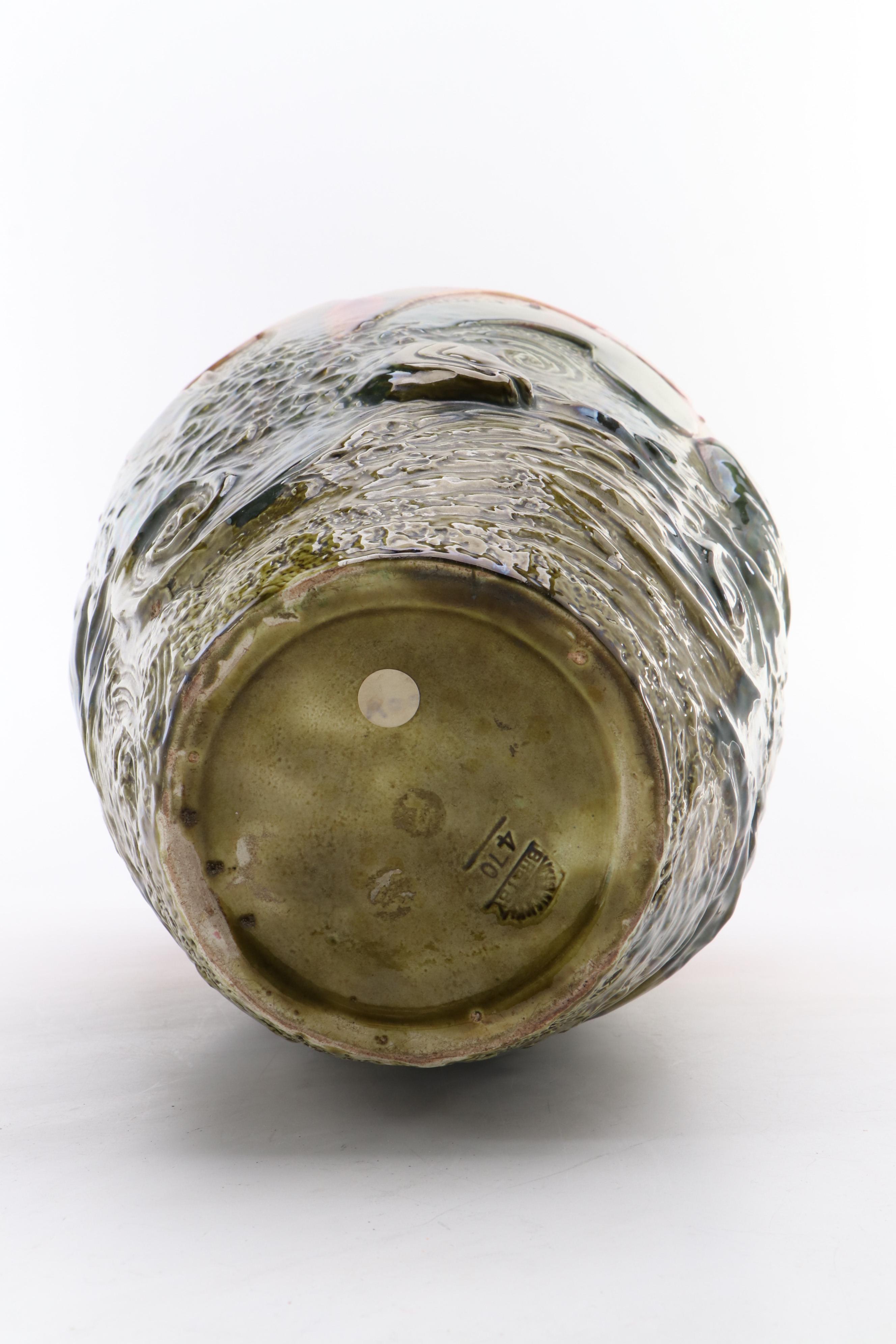 Bretby Pottery Fish and Waves Vase, Late 19th Century | EBTH