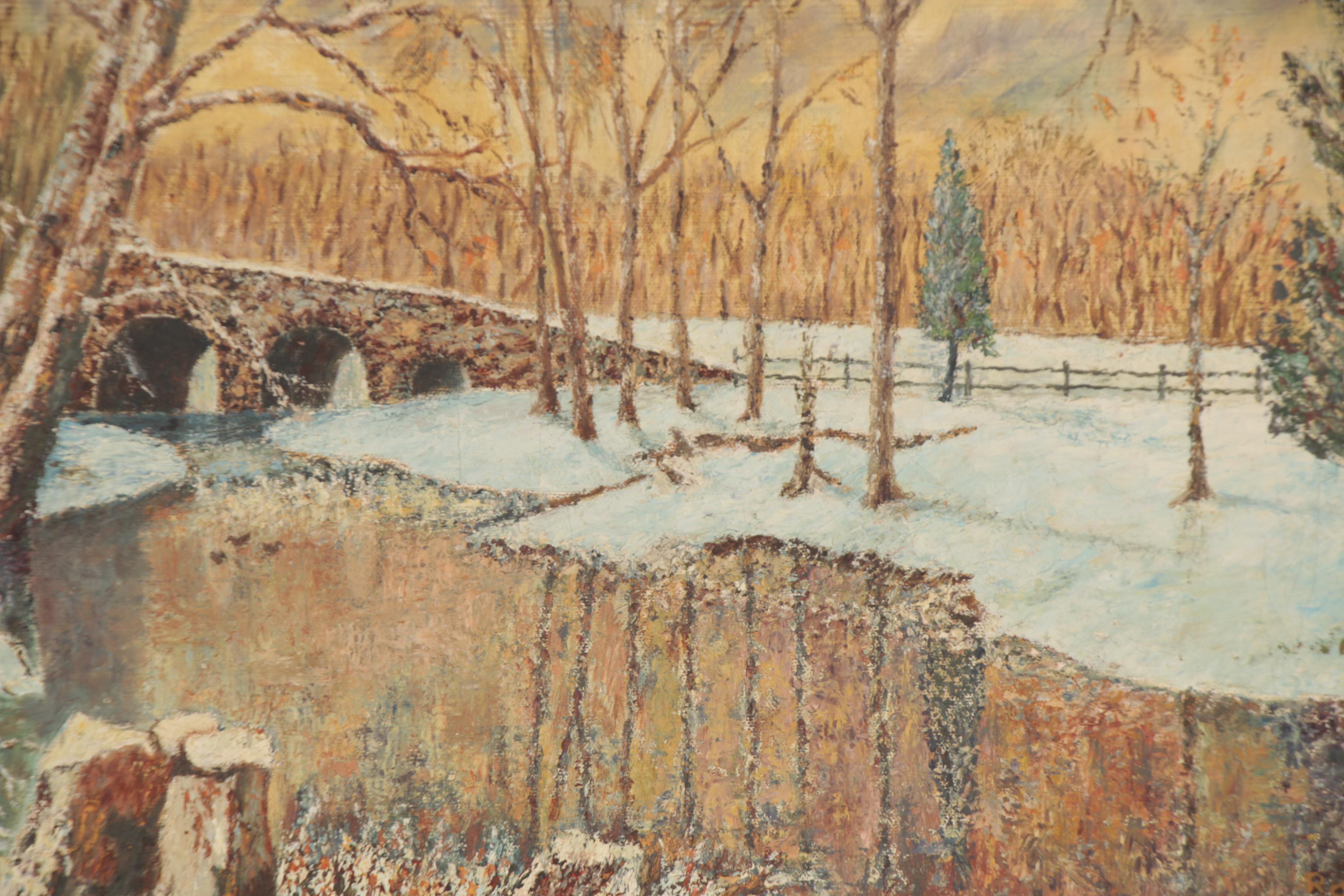 Raymond Stryker Oil Painting of a Winter Landscape, circa 1965 | EBTH