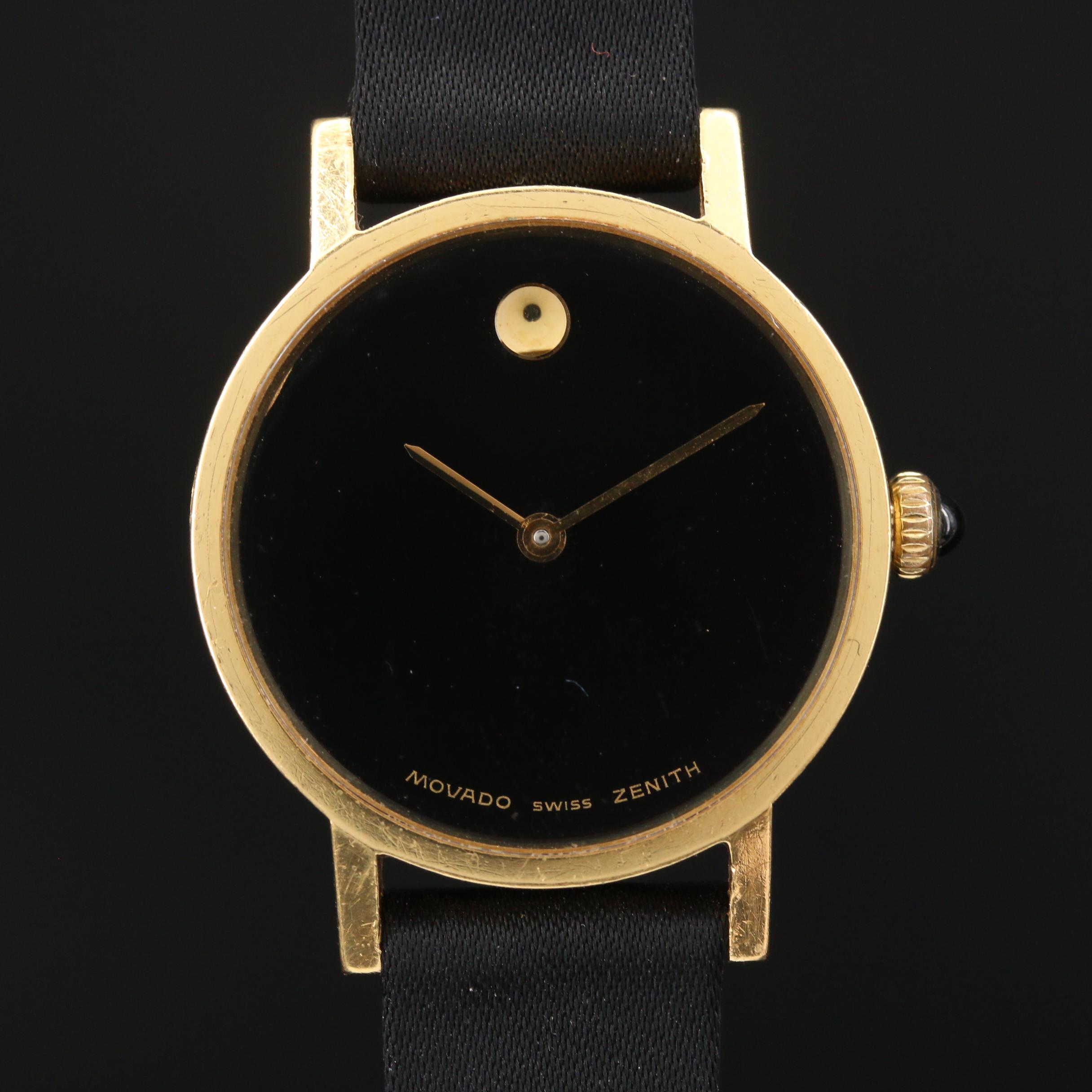 Vintage Movado Zenith 18K Gold Stem Wind Wristwatch | EBTH