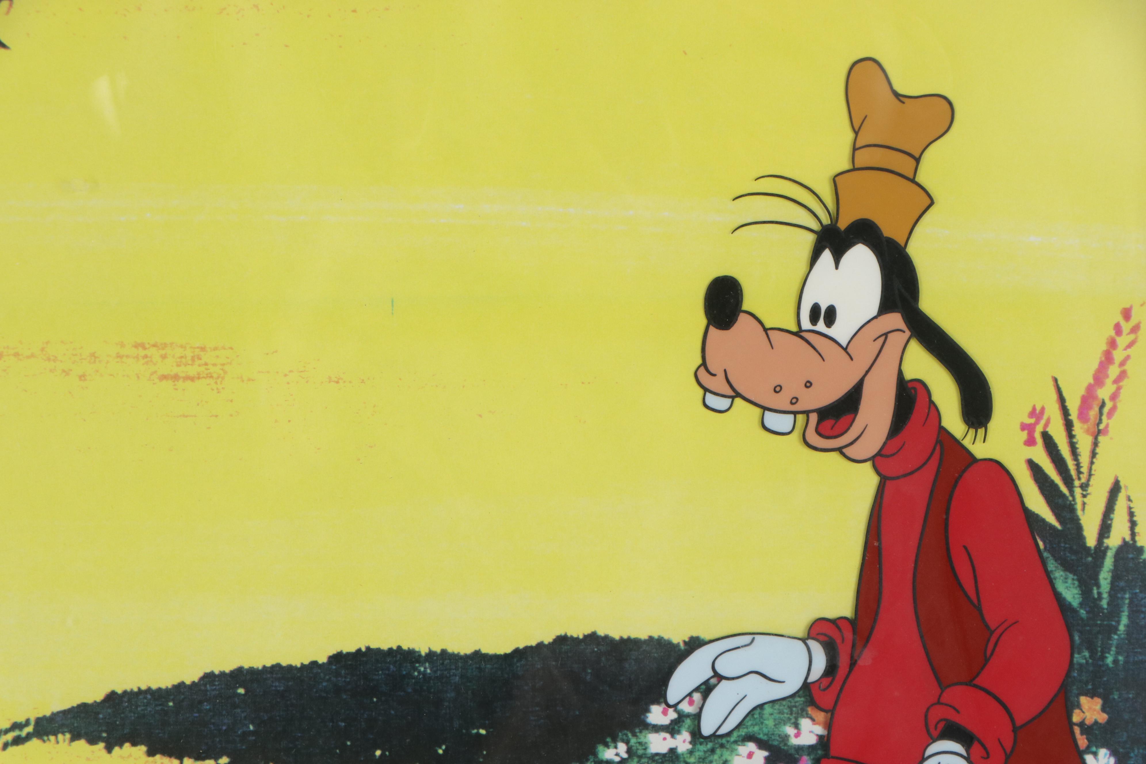 Disney Goofy Commercial Production Cel and Hand-Painted Animation Cel ...