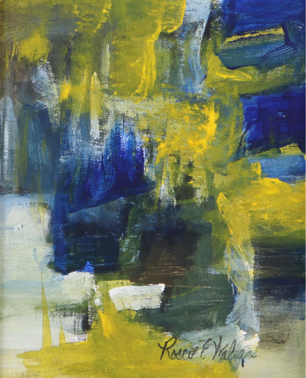 Roscoe E. Wallace Abstract Expressionist Oil Painting | EBTH