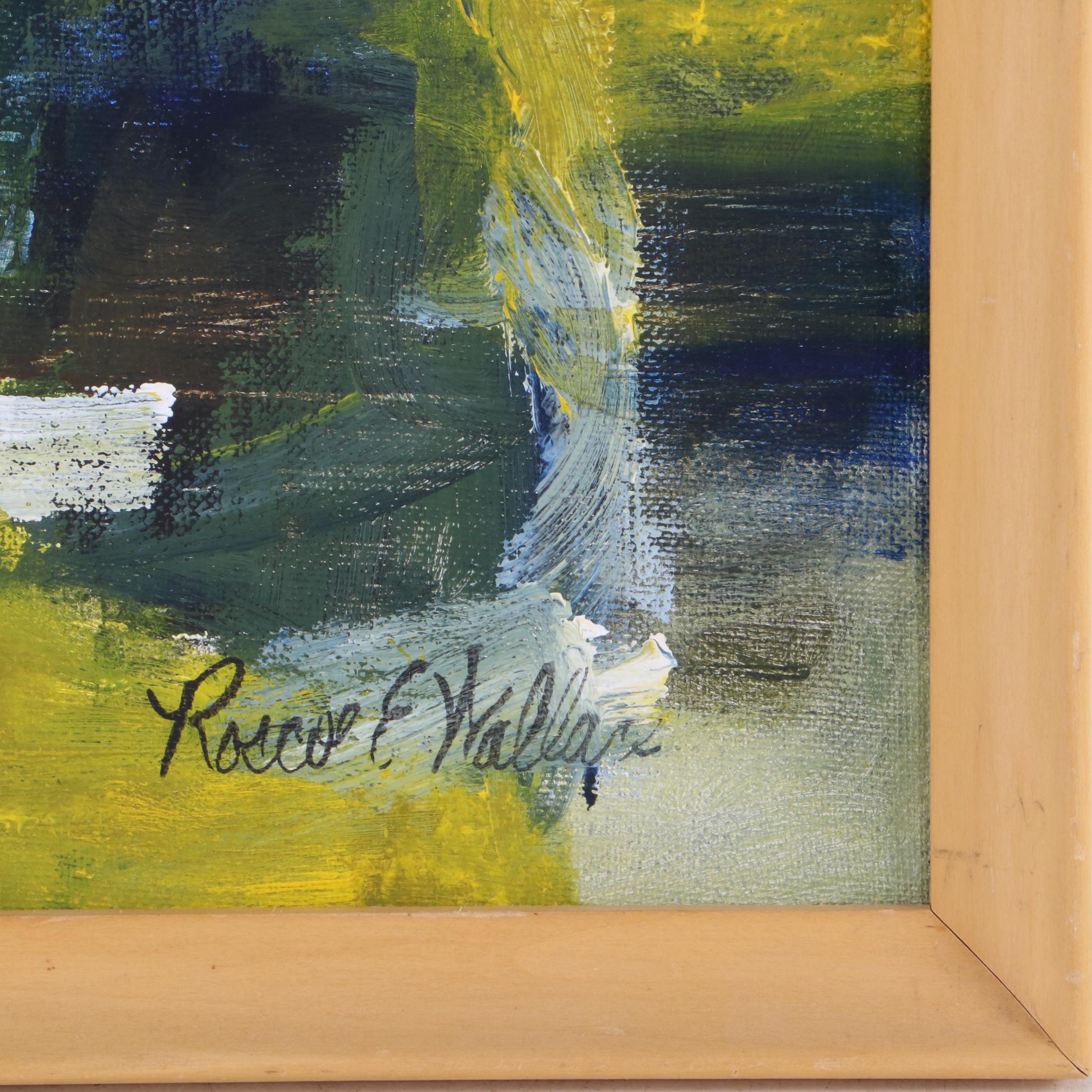 Roscoe E. Wallace Abstract Expressionist Oil Painting | EBTH