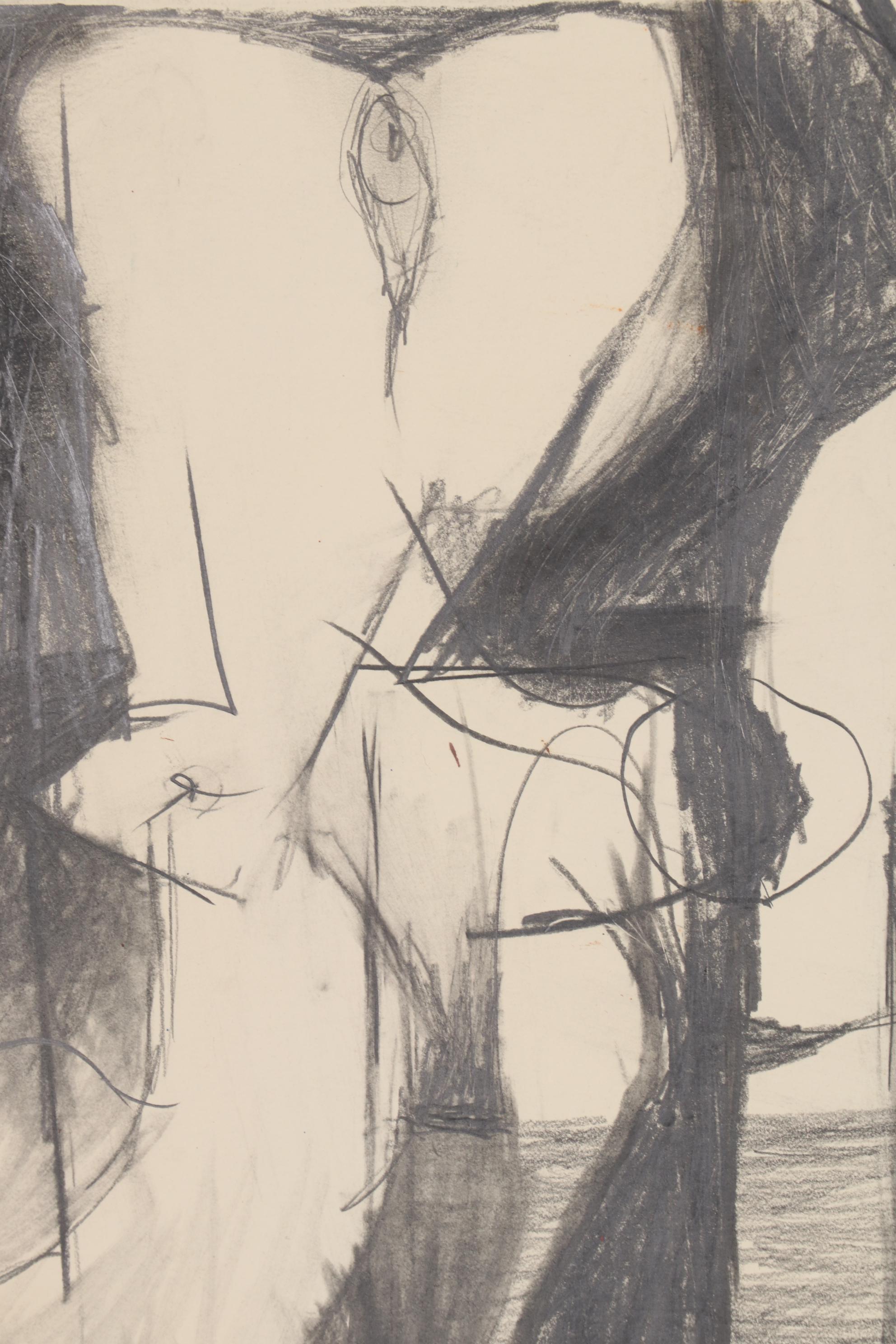 Harold Bright Abstract Graphite Drawing, 1963 | EBTH