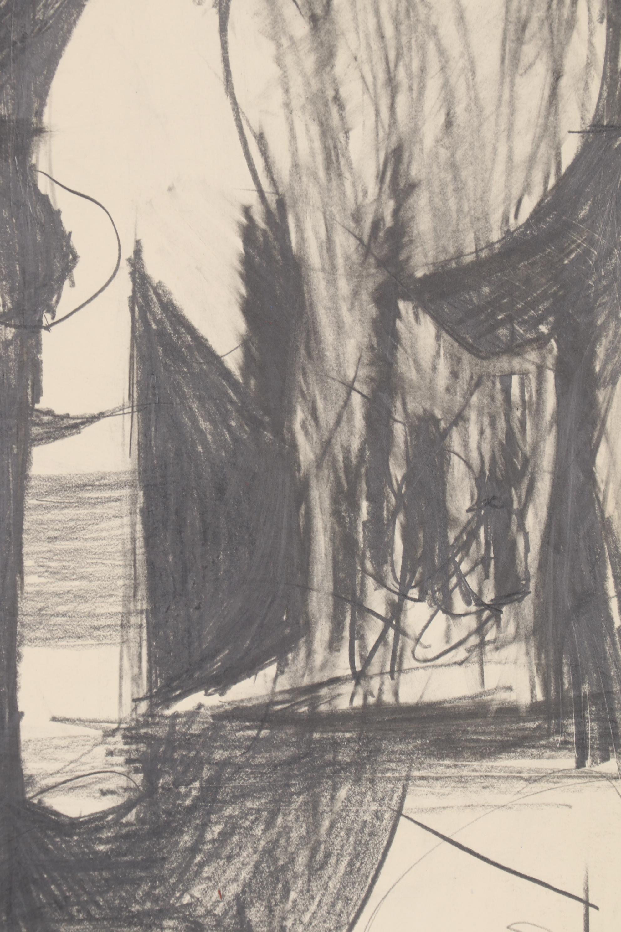 Harold Bright Abstract Graphite Drawing, 1963 | EBTH