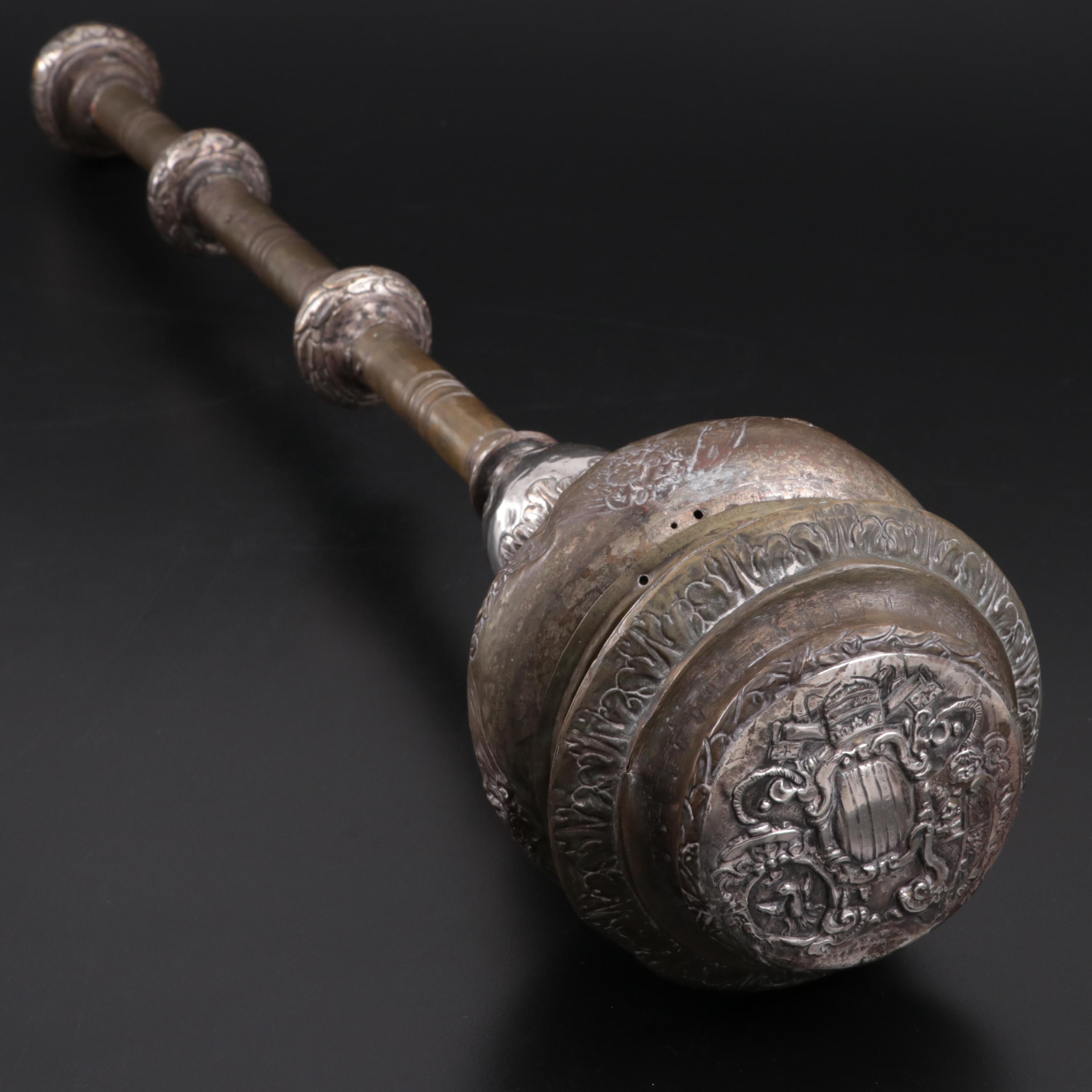 Italian Processional Mace with Pope Benedict XIV Coat of Arms, 18th ...