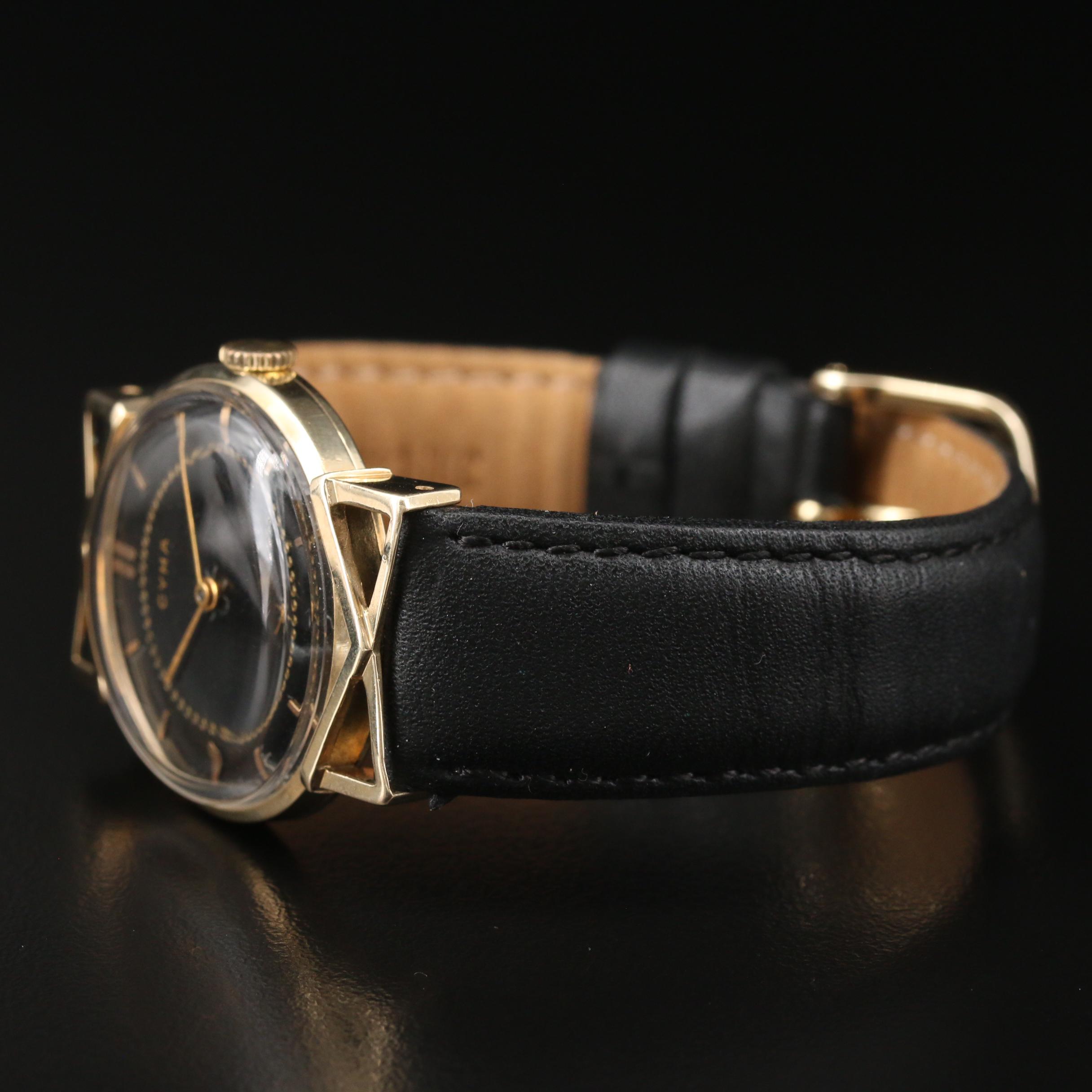 Vintage Cyma 14K Gold Bow Tie Lugs Stem Wind Wristwatch | EBTH