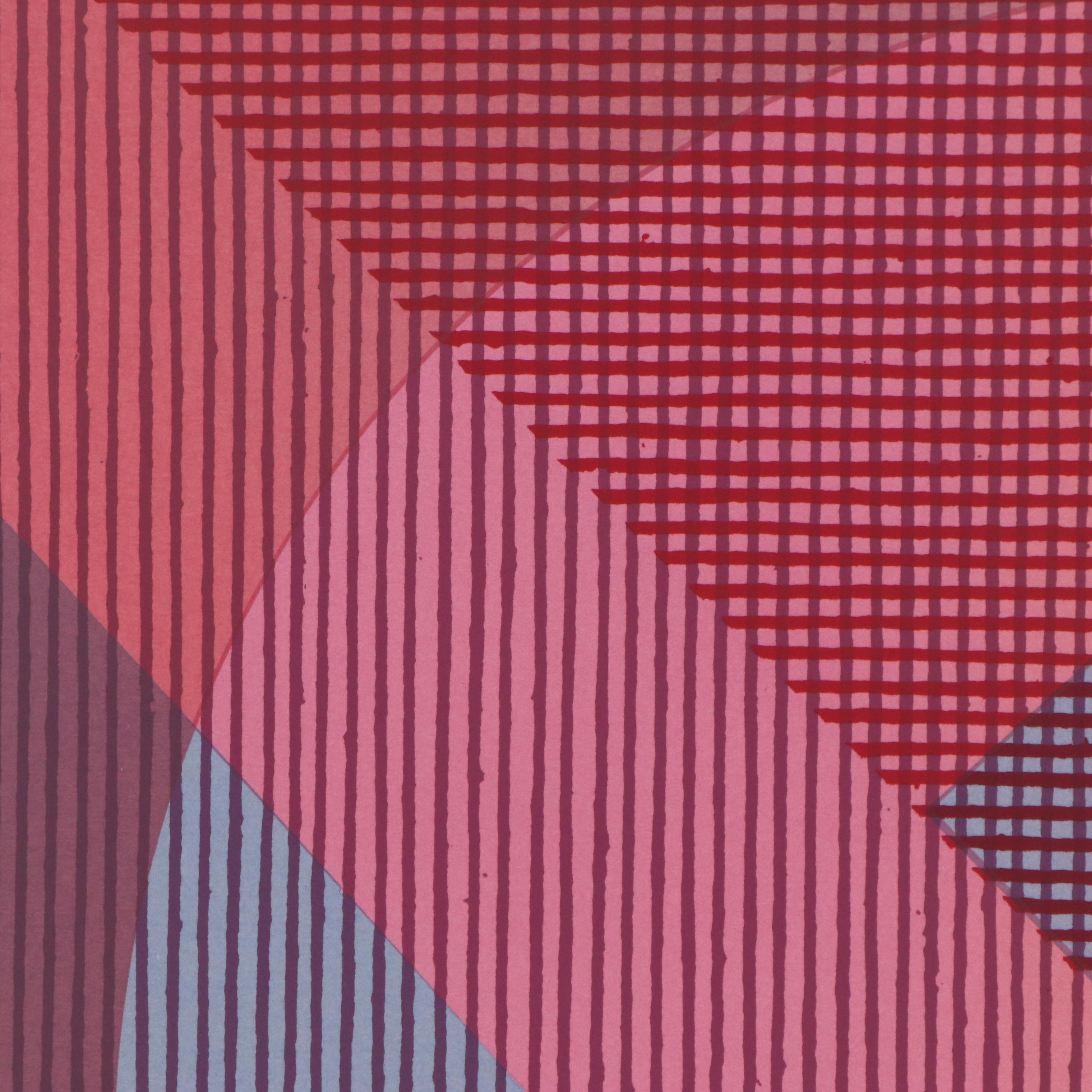 Frank Rowland Abstract Geometric Serigraph "Compass II," Late 20th ...