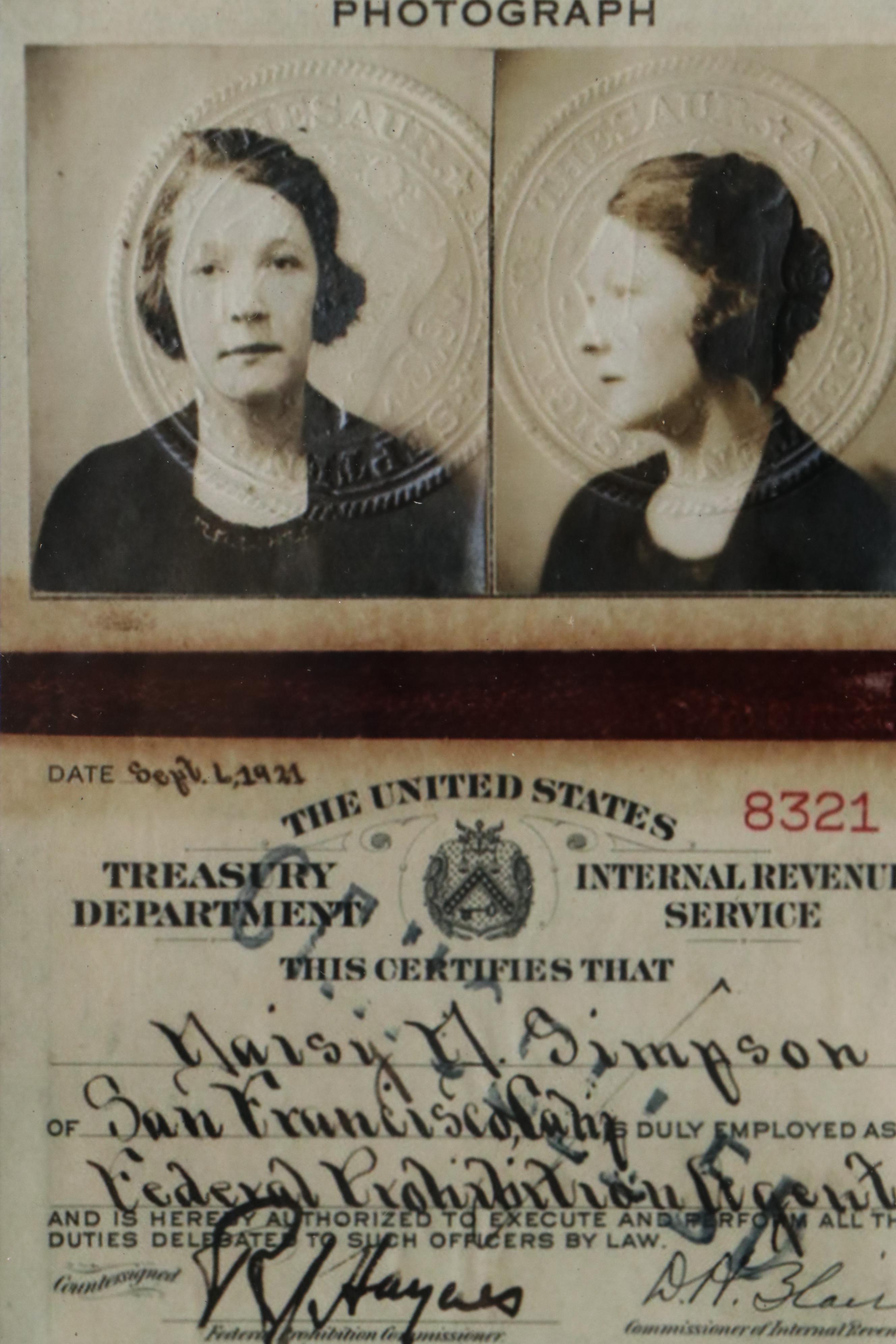 Reprint Photographs of Federal Prohibition Unit Identification, 21st ...