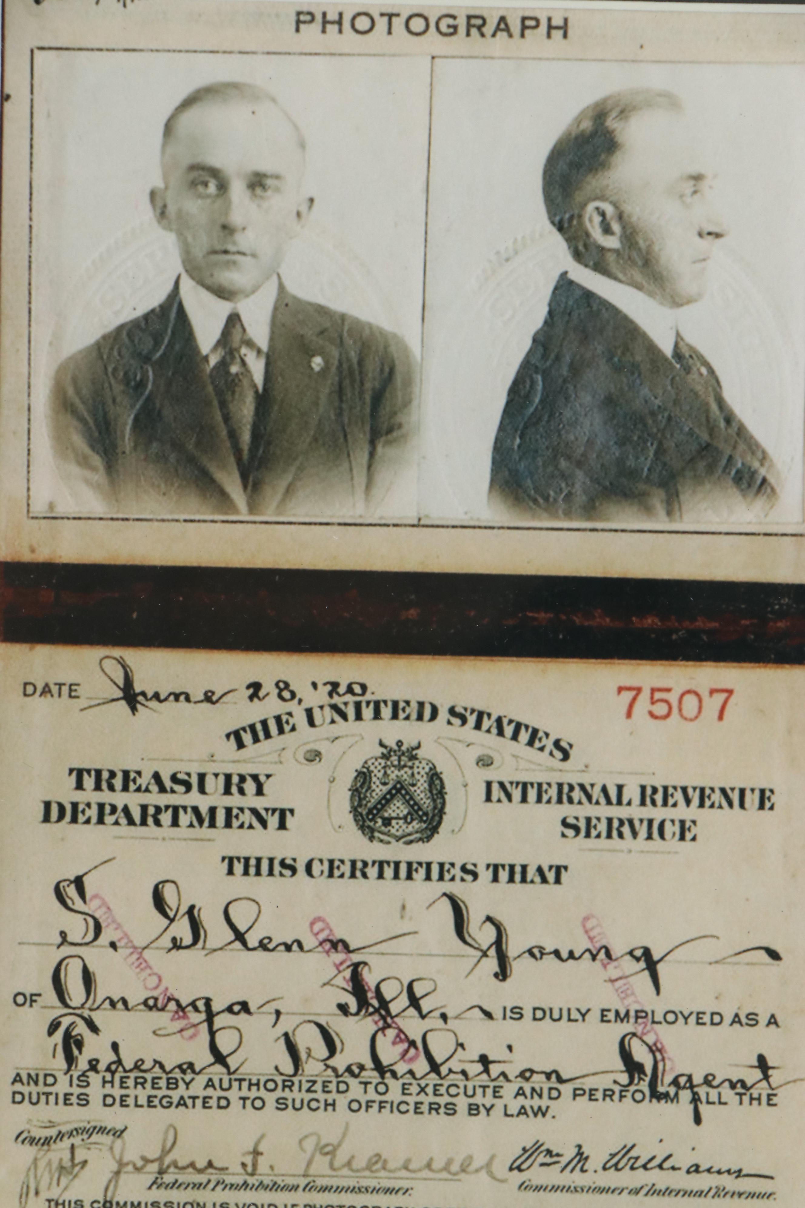 Reprint Photographs of Federal Prohibition Unit Identification, 21st ...